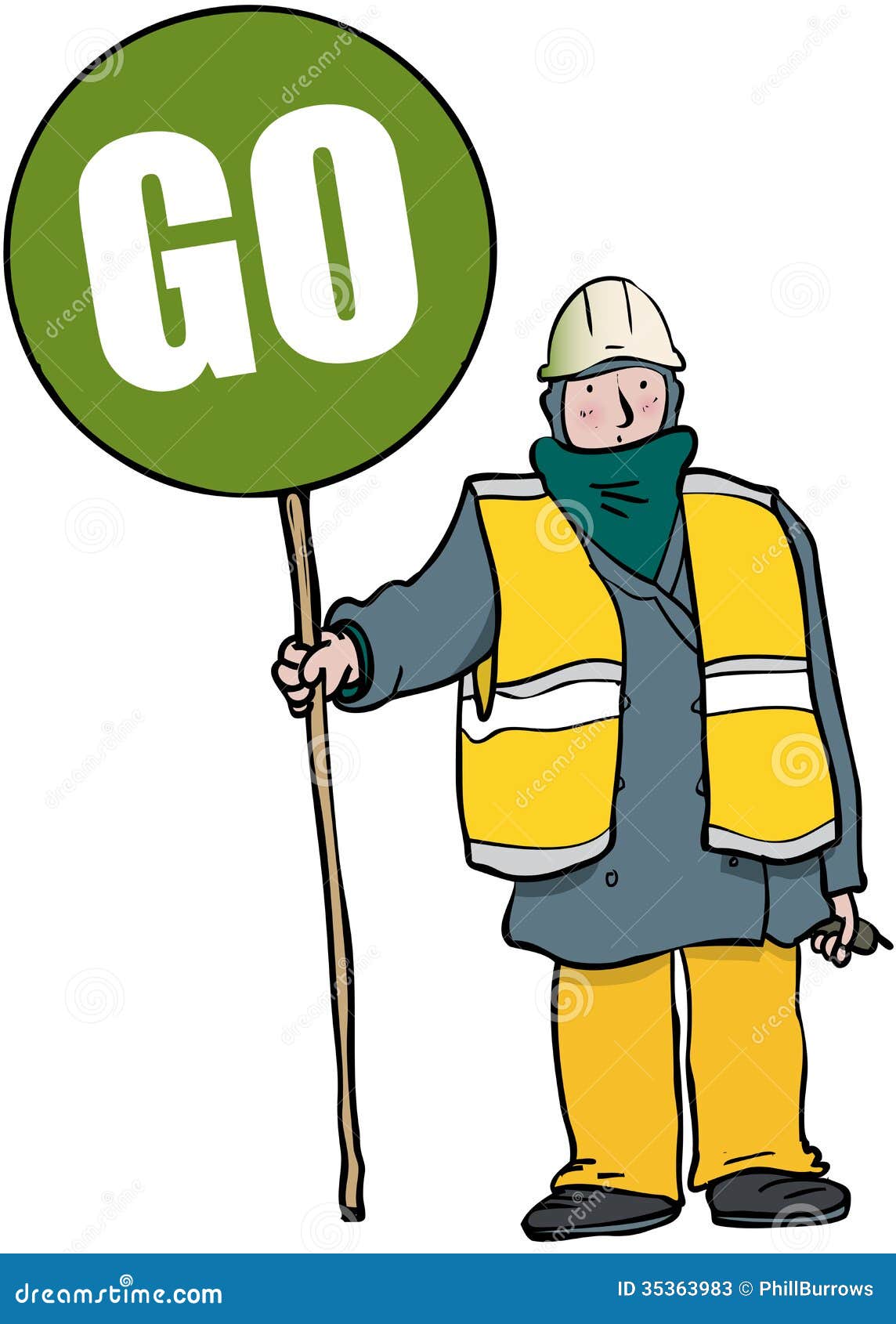 Go man stock vector. Illustration of vehicles, warning - 35363983