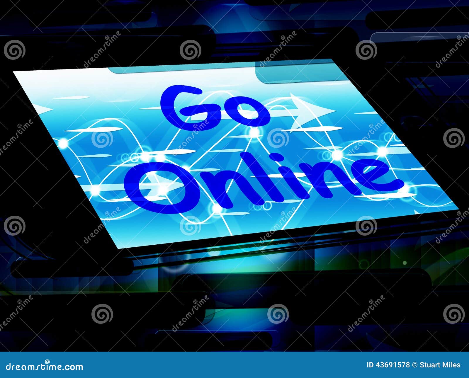 Go Online on Phone Shows Use Web Internet Online Stock Illustration ...