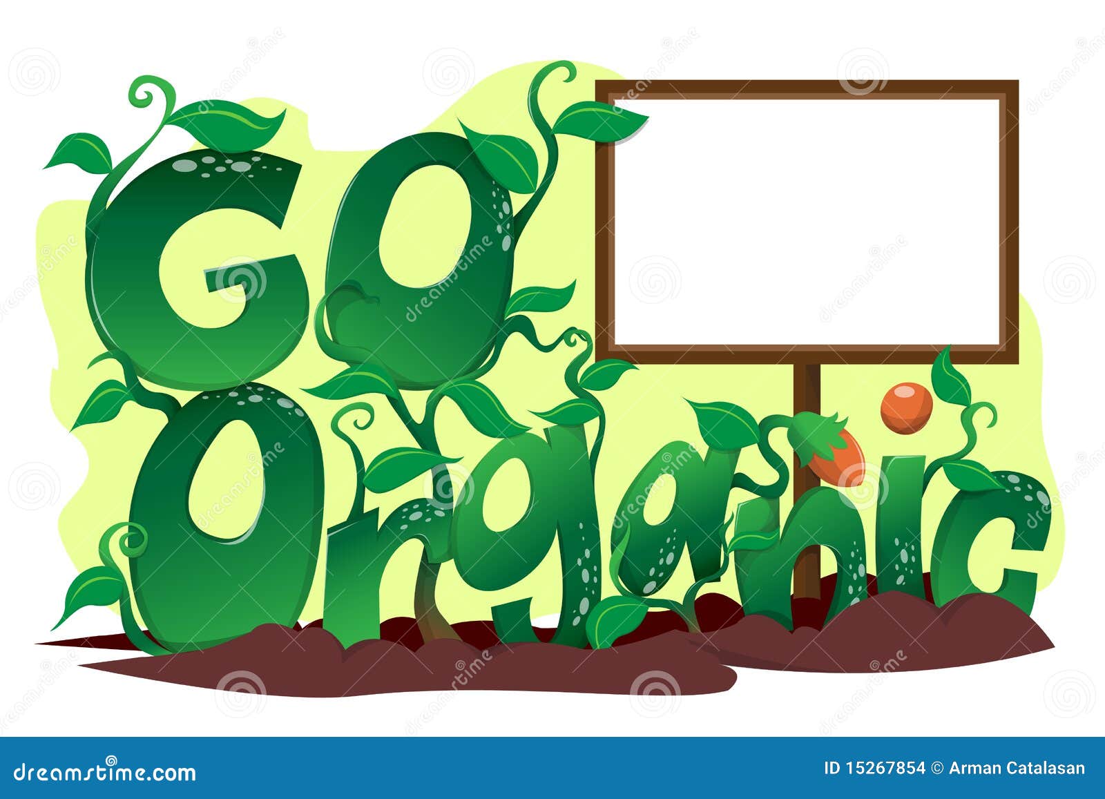 Go organic stock vector. Illustration of natural, environment - 15267854