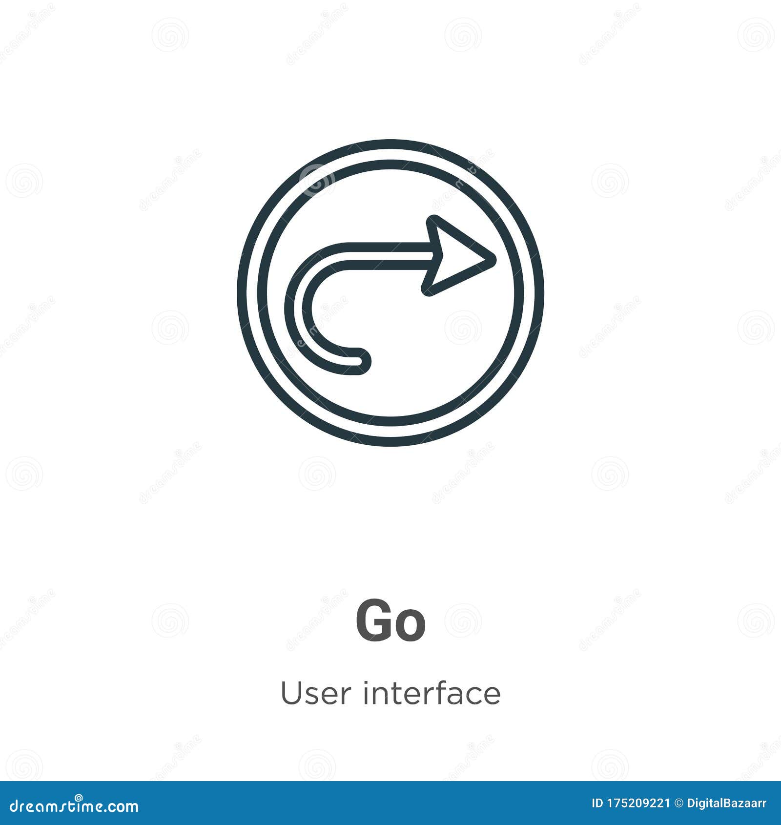 Go Outline Vector Icon. Thin Line Black Go Icon, Flat Vector Simple ...