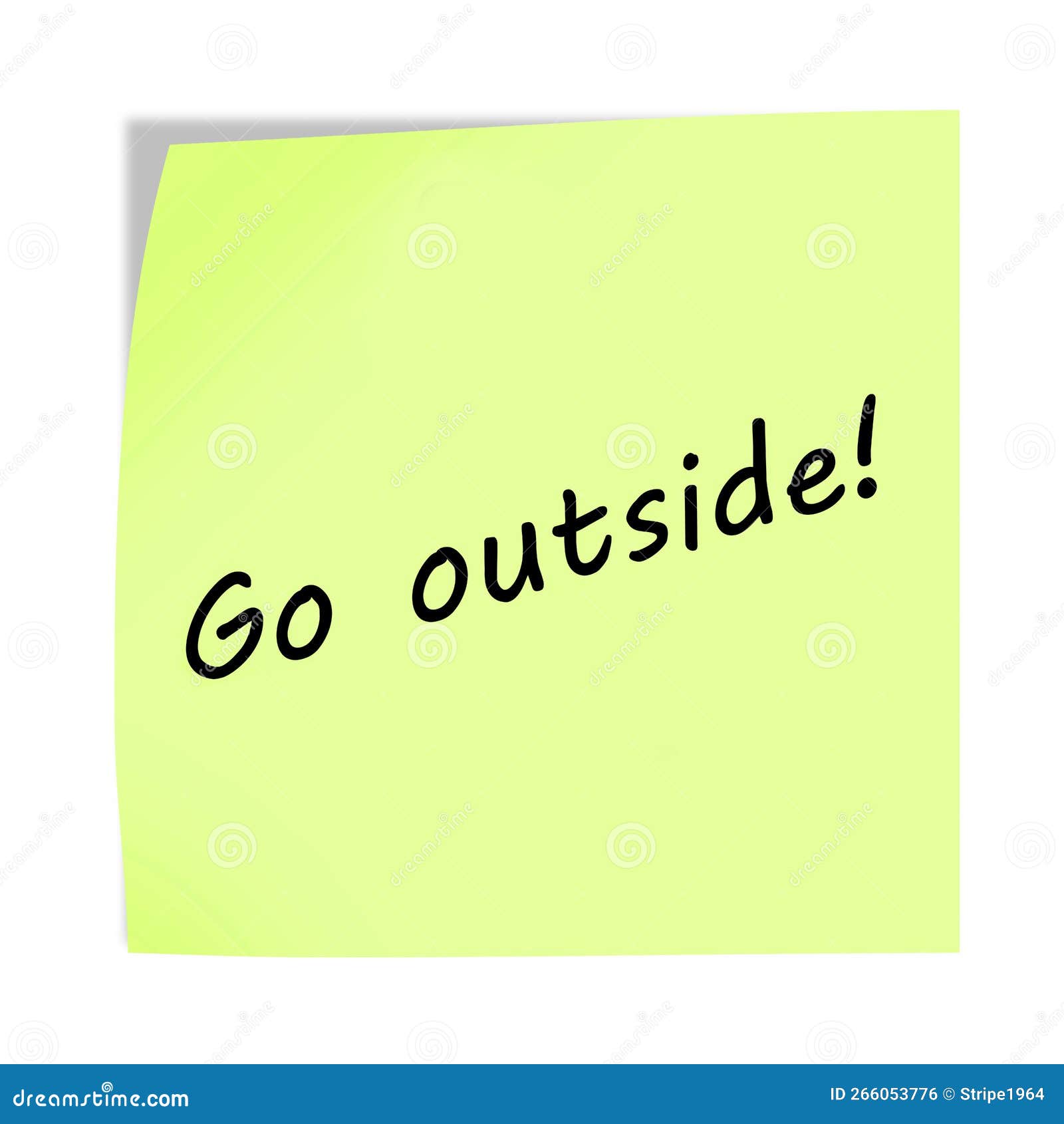 Go Outside 3d Illustration Post Note Reminder on White with Clipping ...