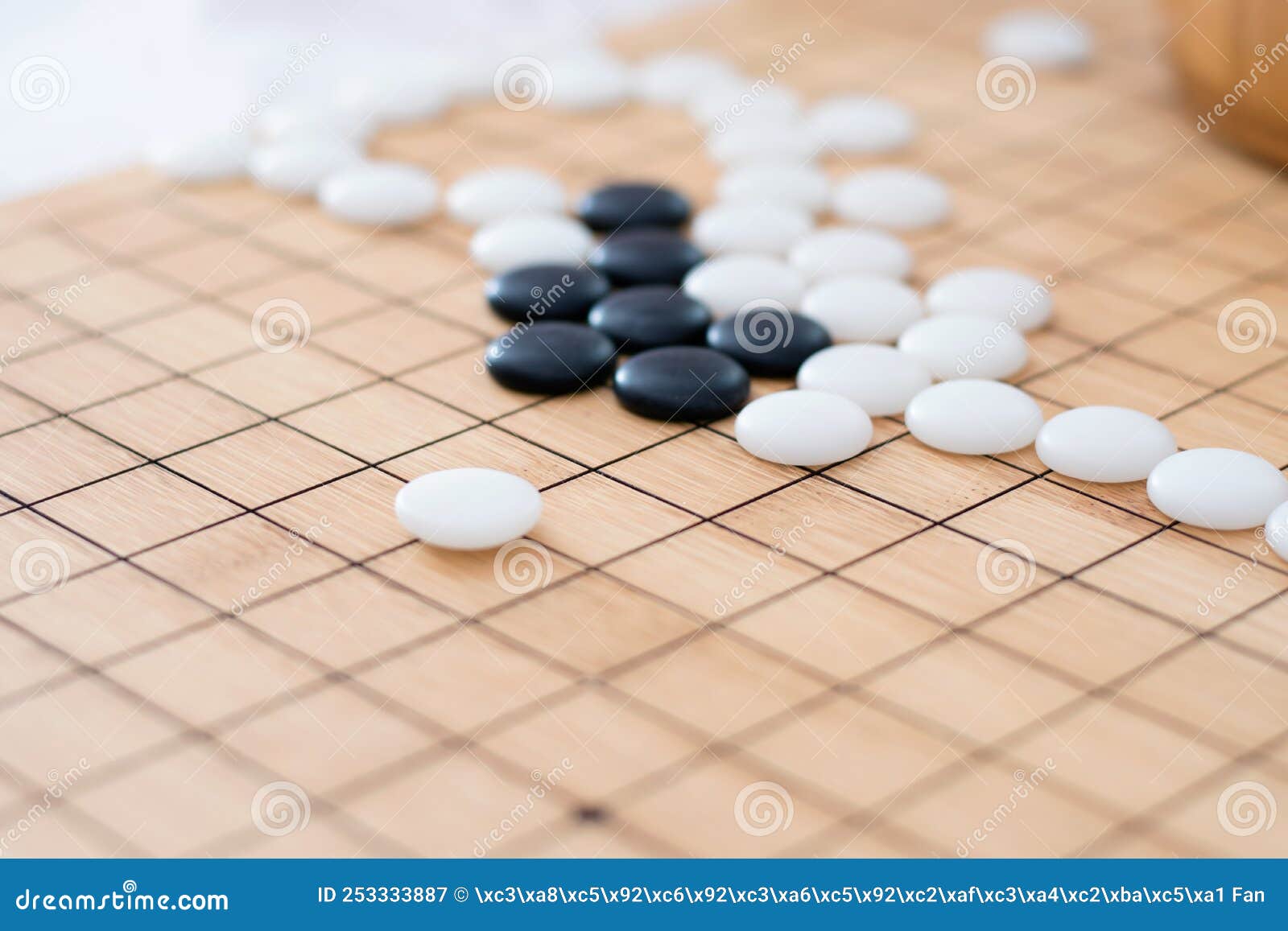 Go Pieces Placed on the Chessboard Stock Image - Image of ability ...