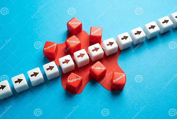 Go through Problems. Overcome Obstacles. Avoid Trouble Stock Photo - Image of decision ...