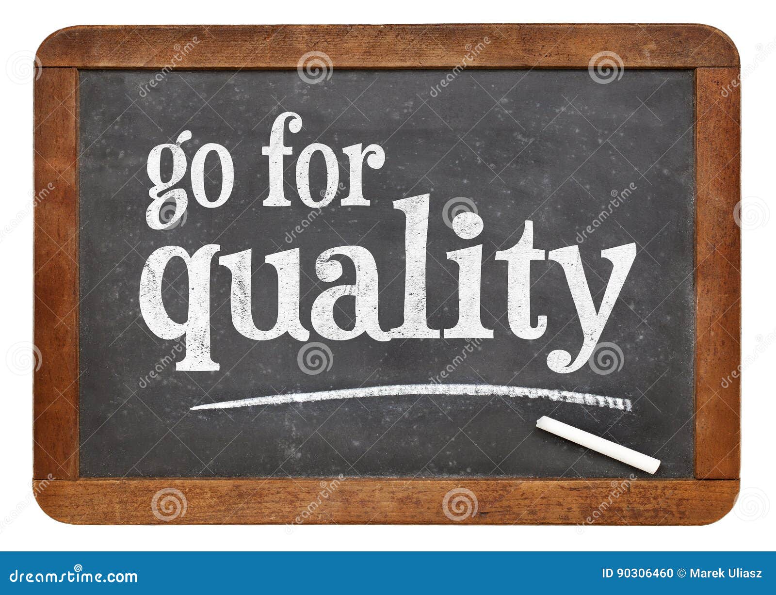 Go for Quality Blackboard Sign Stock Photo - Image of blackboard ...