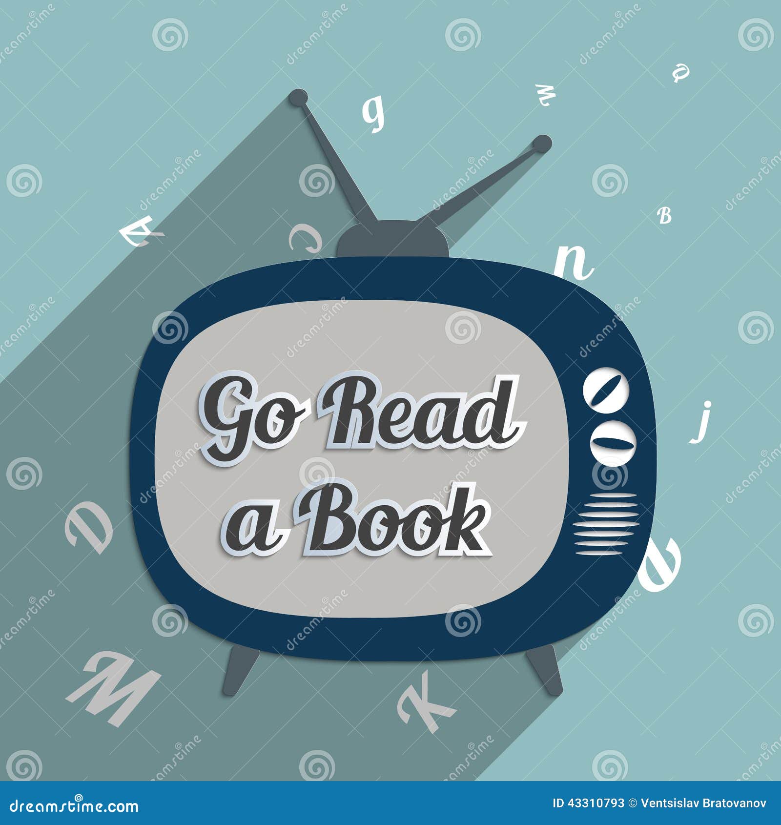 Go read a book stock vector. Illustration of erudition - 43310793