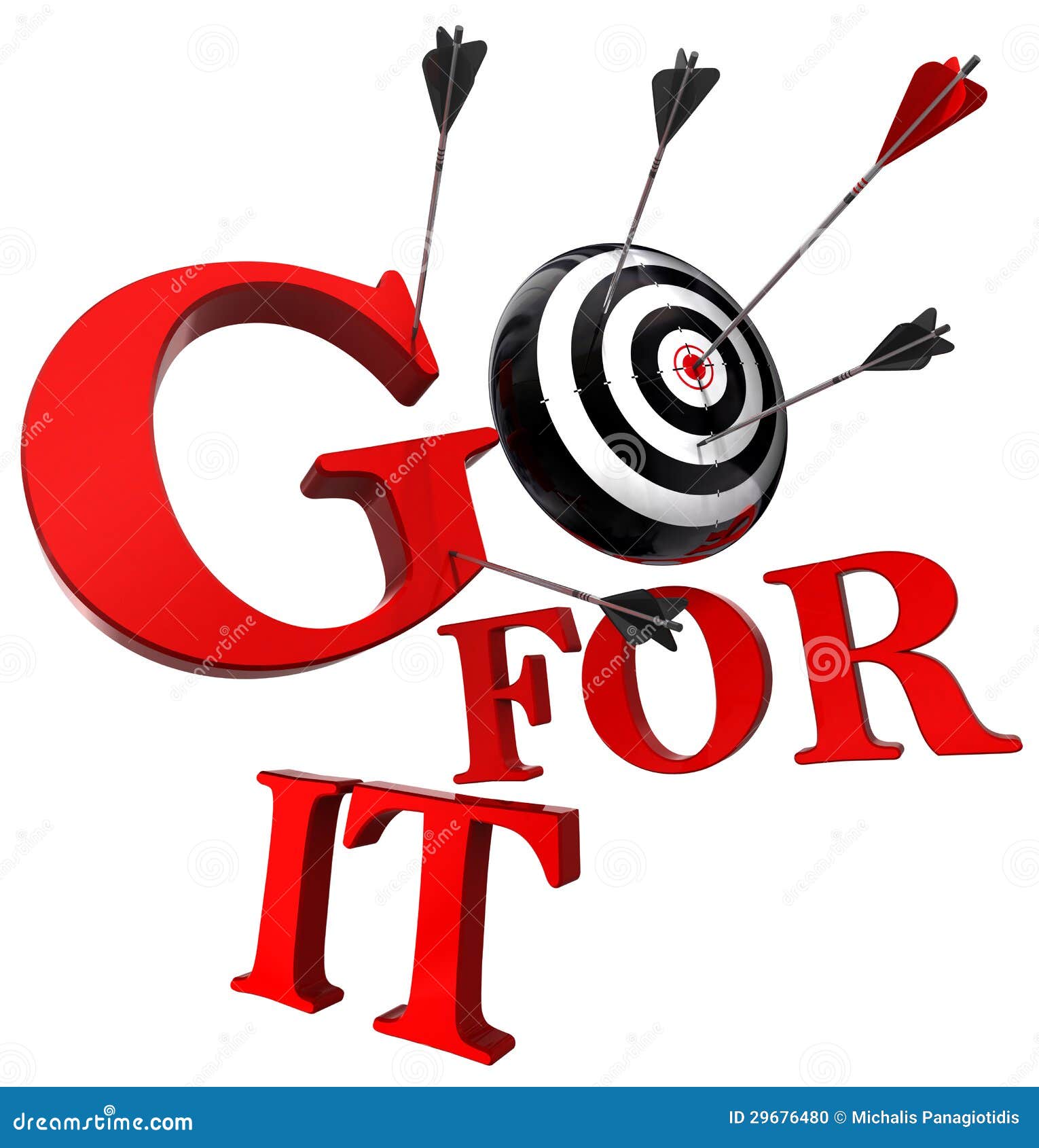Go for it Red Words and Conceptual Target Stock Illustration ...