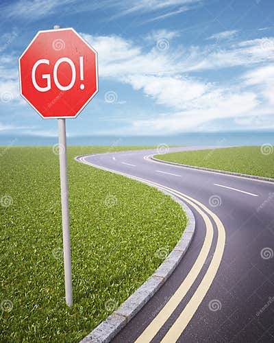 GO! road sign stock image. Image of motivation, green - 19380625