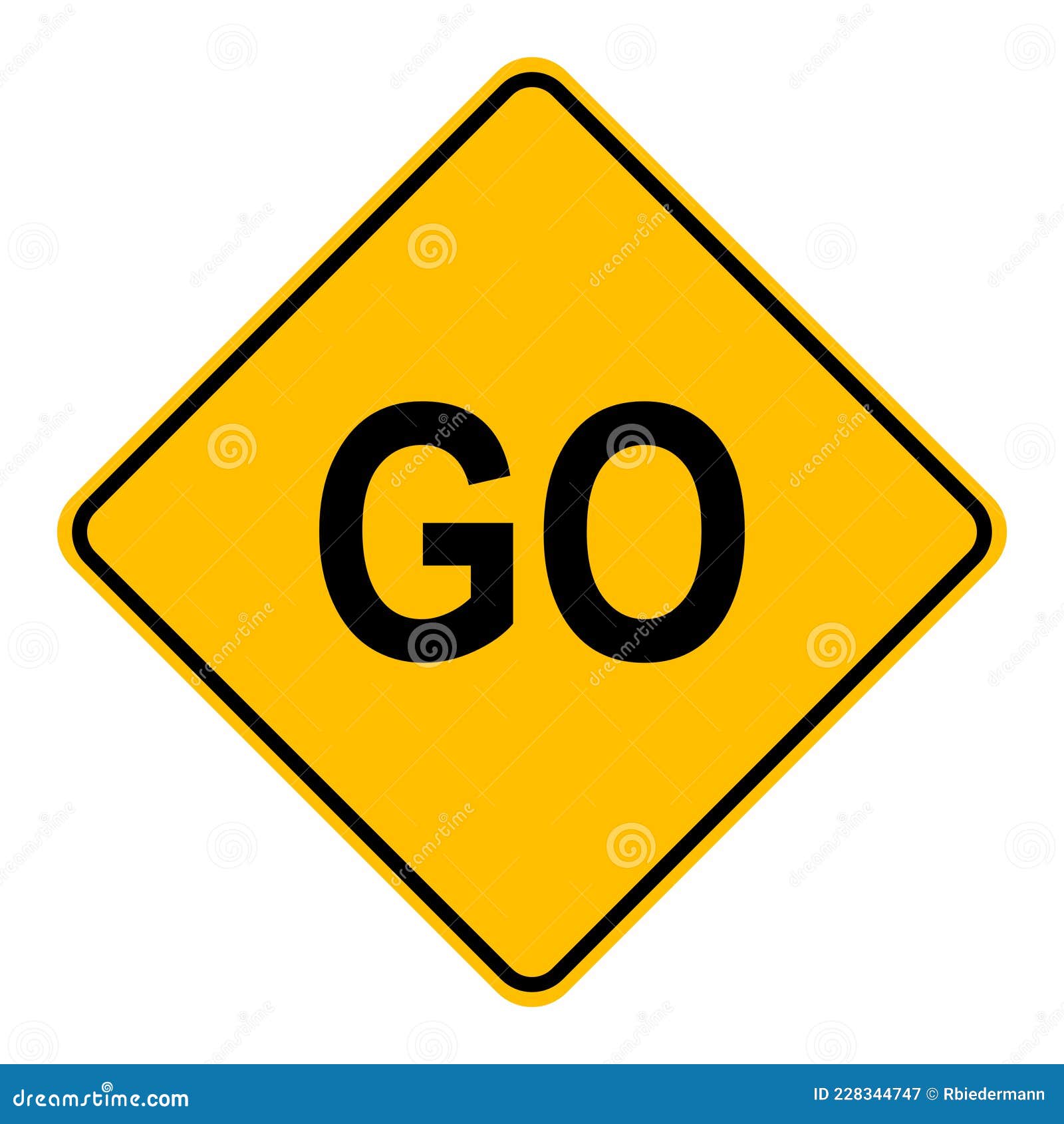 Go and road sign stock vector. Illustration of road - 228344747