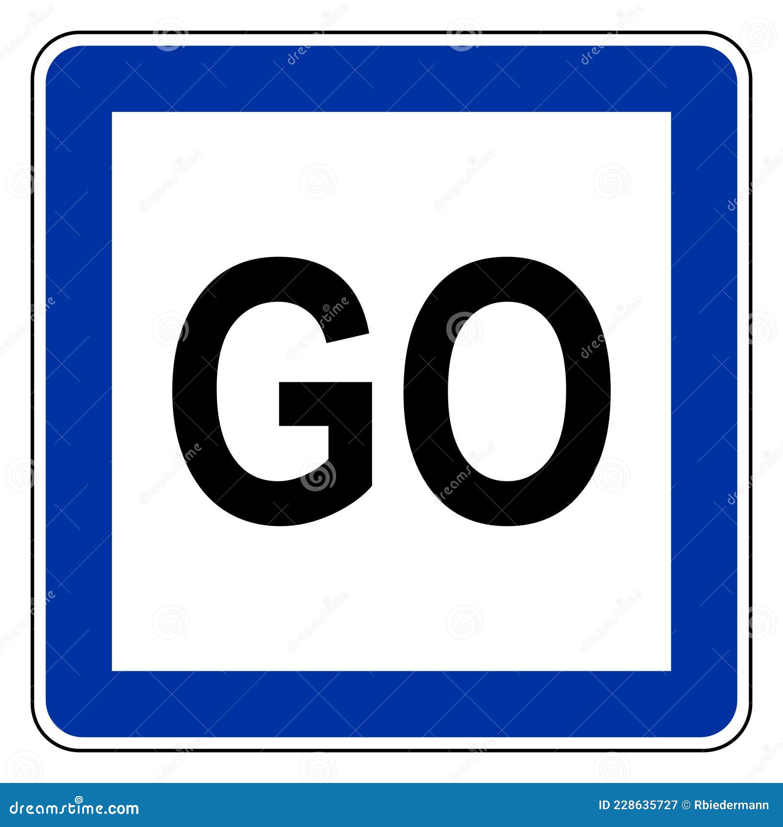 Go and road sign stock vector. Illustration of info - 228635727