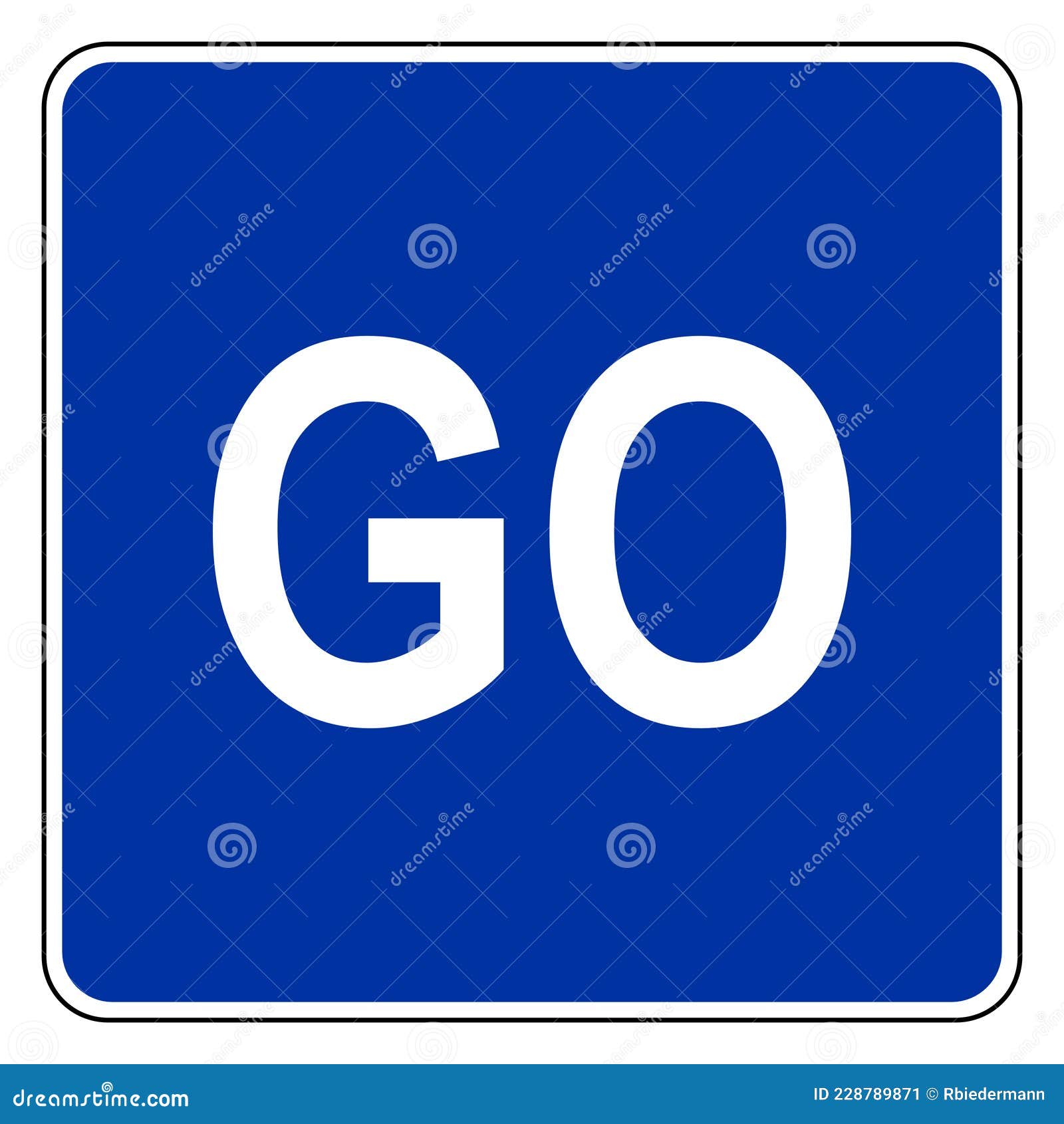 Go and road sign stock vector. Illustration of info - 228789871