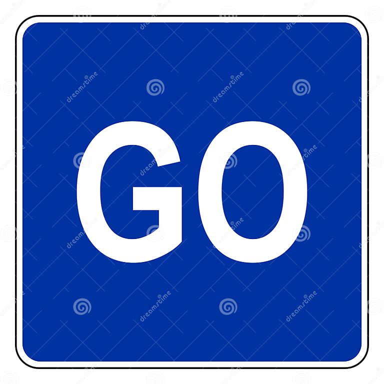 Go and road sign stock vector. Illustration of info - 228789871