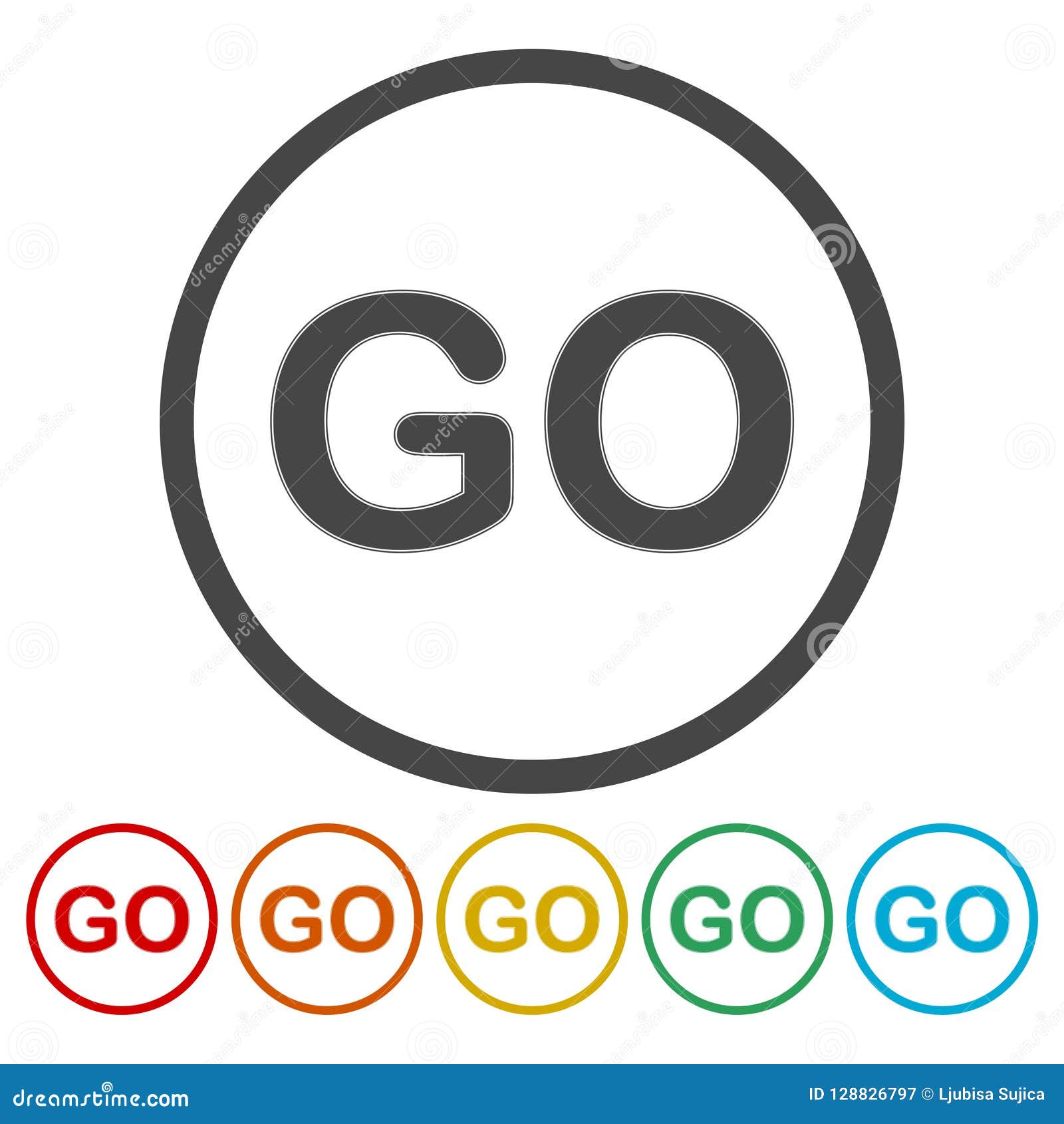 Go Sign Icon Illustration - Vector Stock Vector - Illustration of pink ...