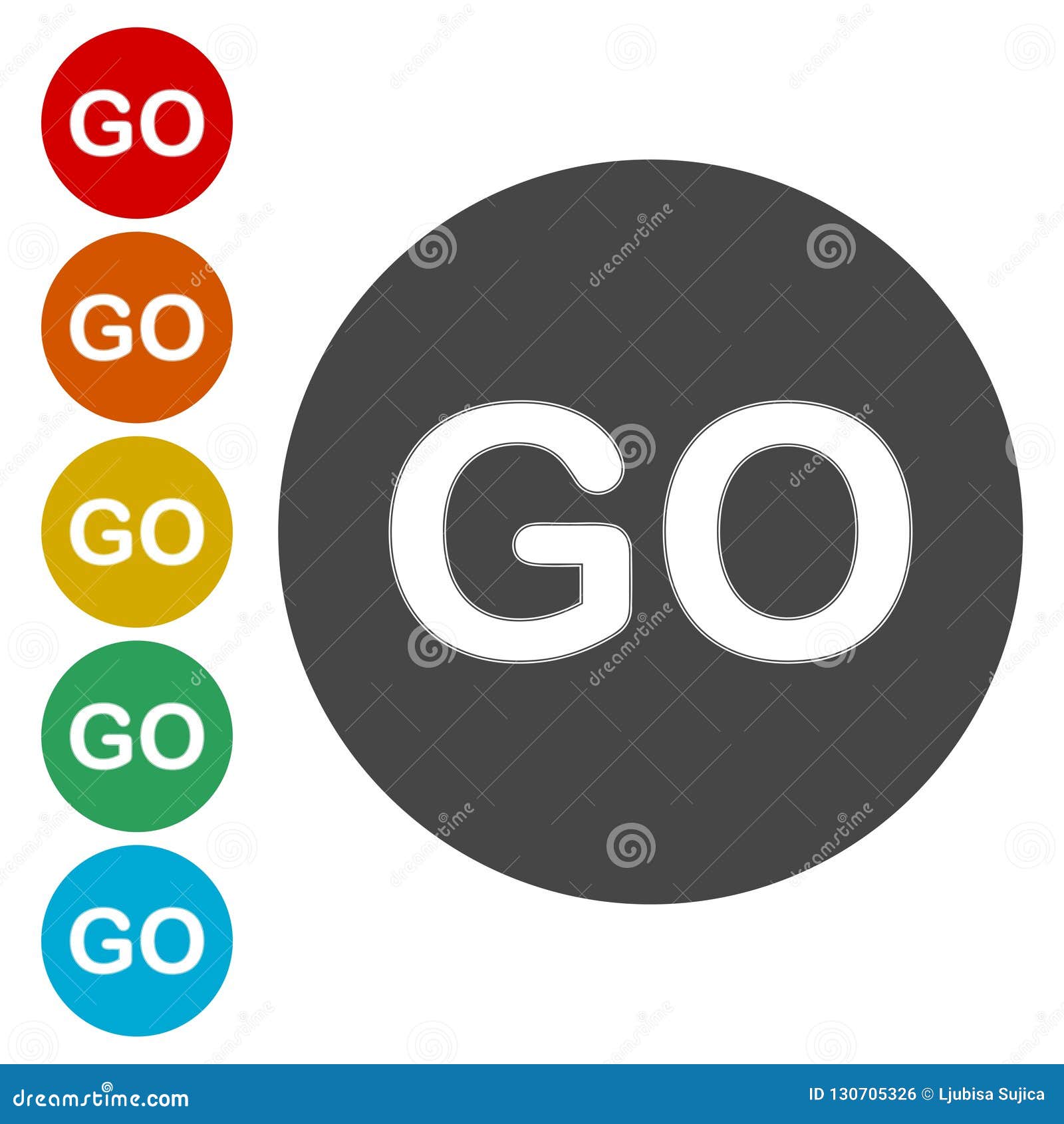 Go Sign Icon Illustration - Vector, Go Simple Button Stock Vector ...