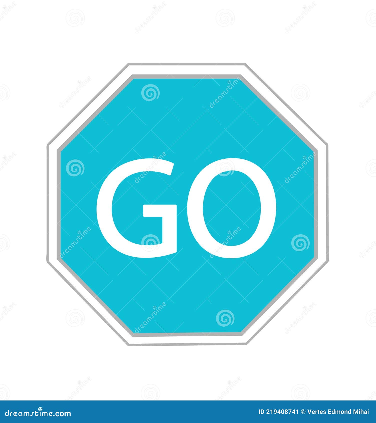 Go sign on white stock vector. Illustration of gesture - 219408741