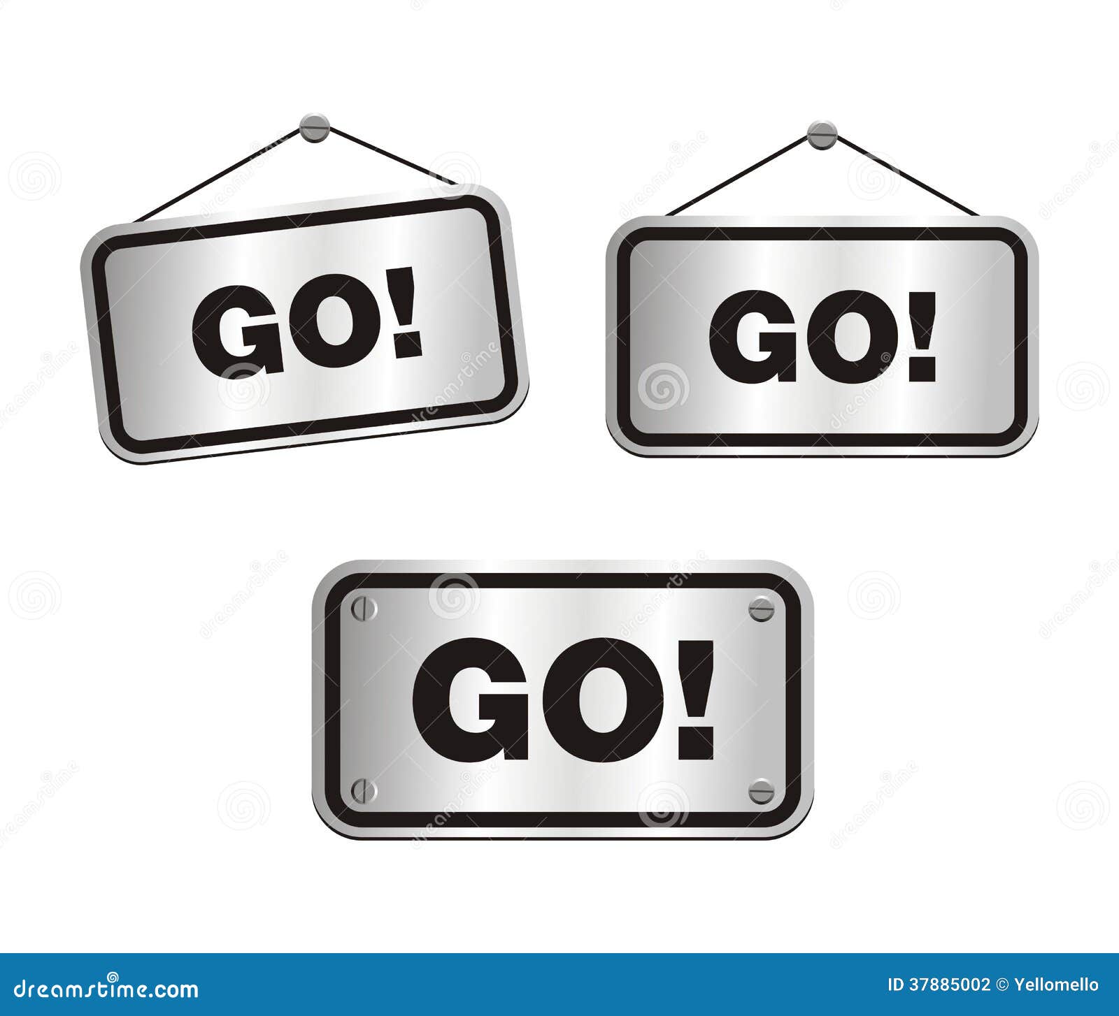 Go - silver signs stock illustration. Illustration of signs - 37885002