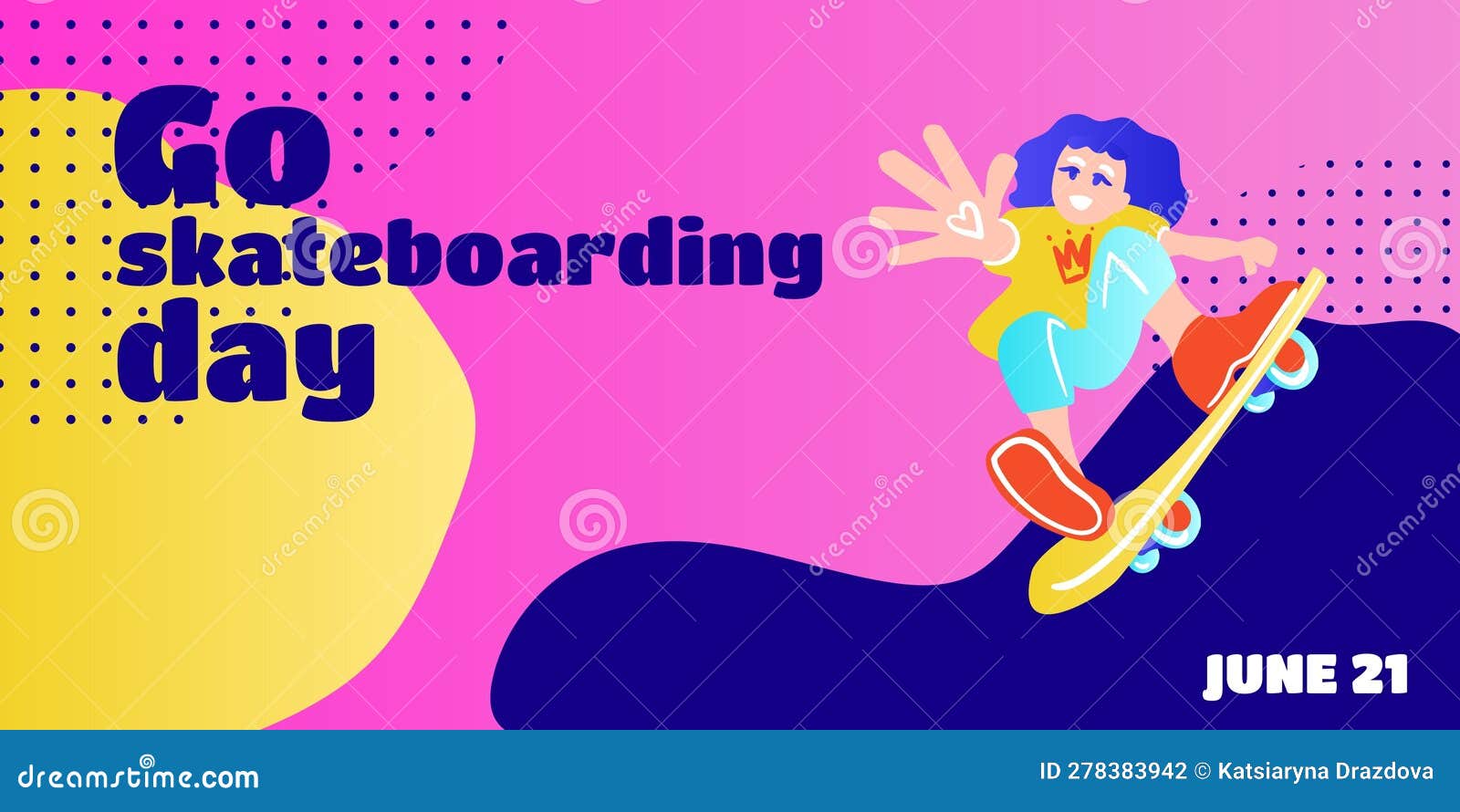 Go Skateboarding Day. Poster Design Illustration. Vector Illustration ...