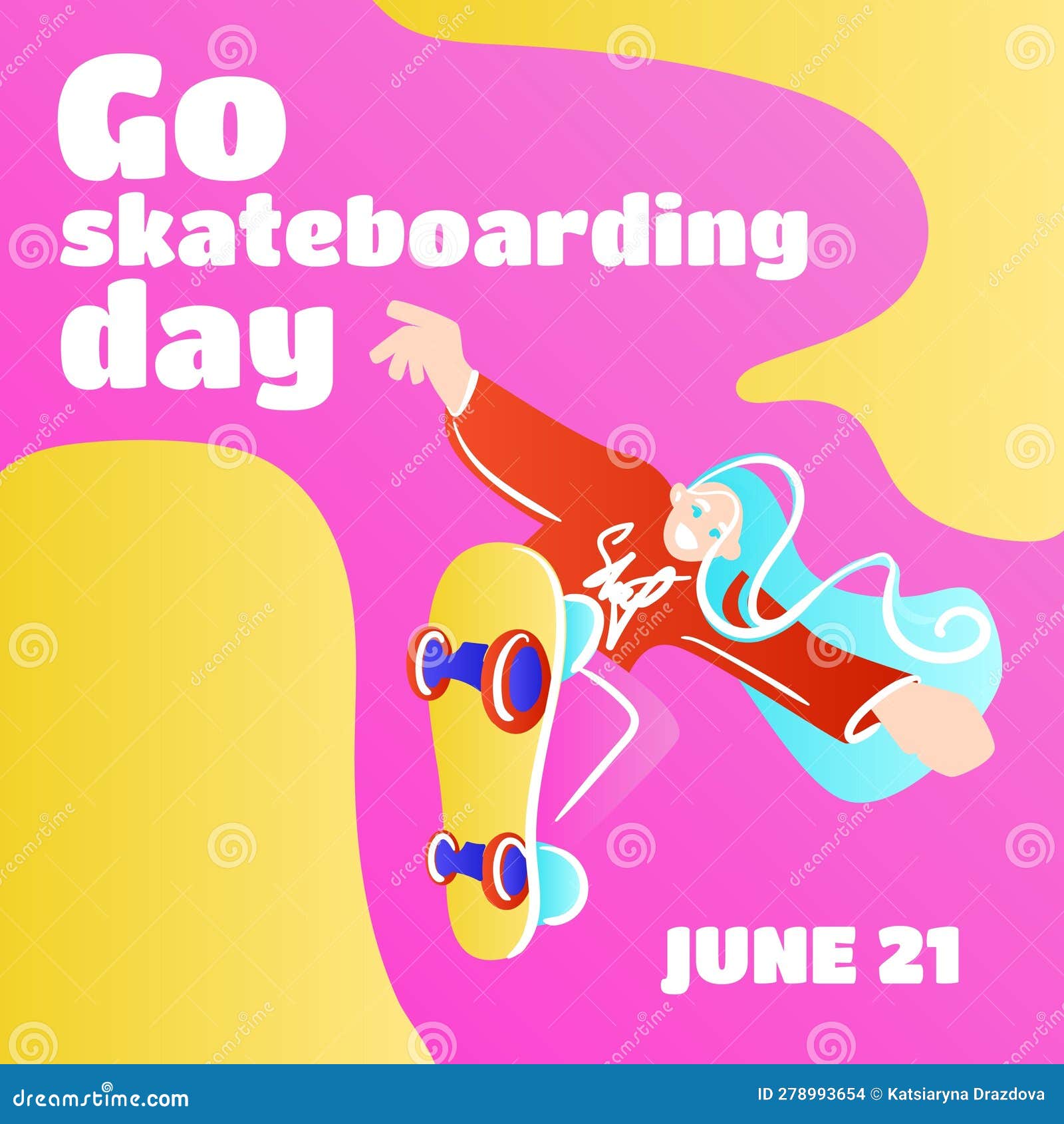 Go Skateboarding Day. Poster Design Illustration. Vector Illustration ...