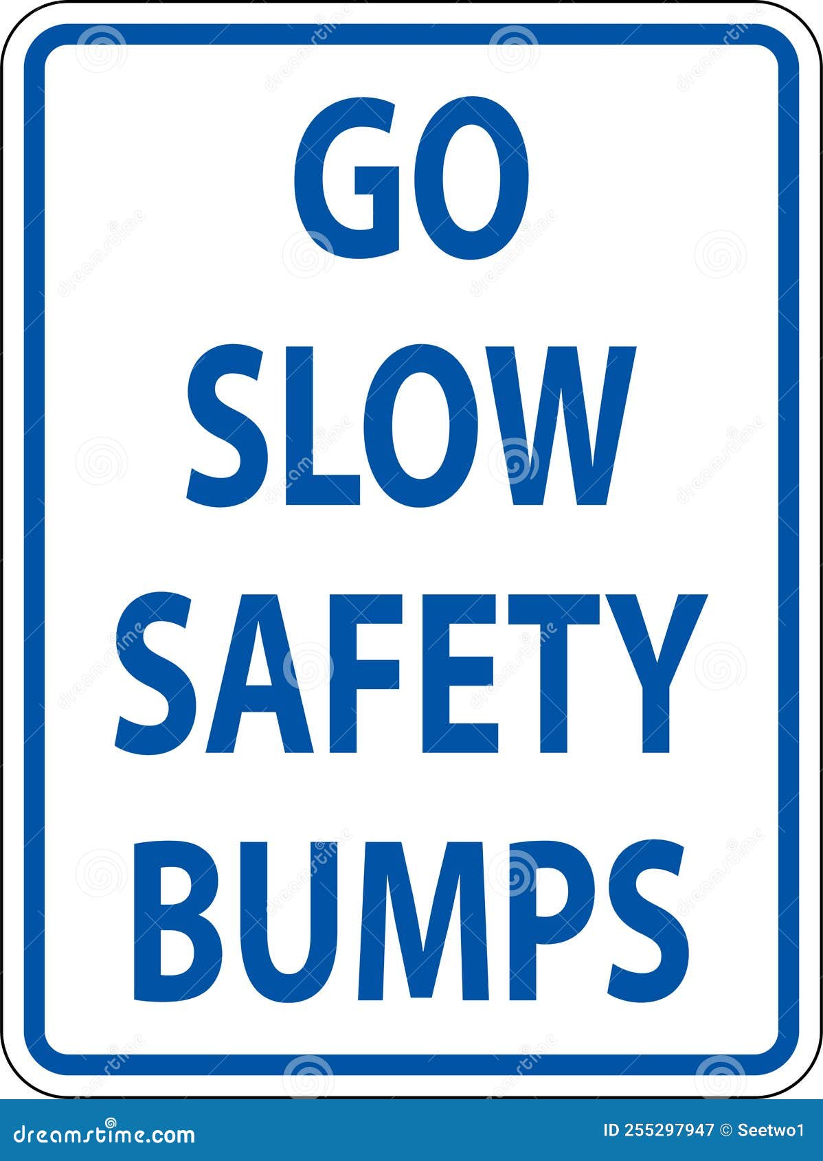 Go Slow Safety Bumps Sign on White Background Stock Vector ...