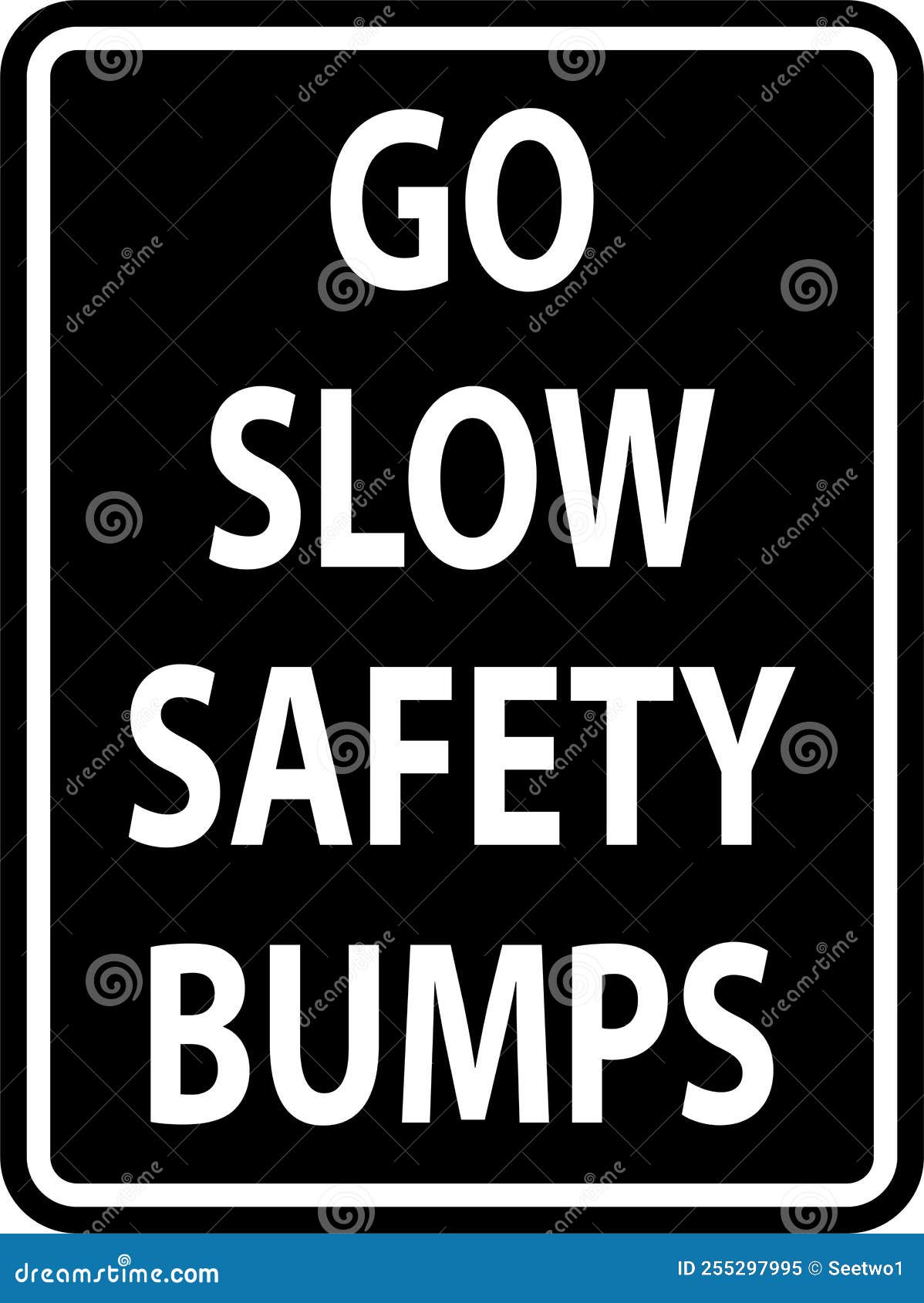 Go Slow Safety Bumps Sign on White Background Stock Vector ...