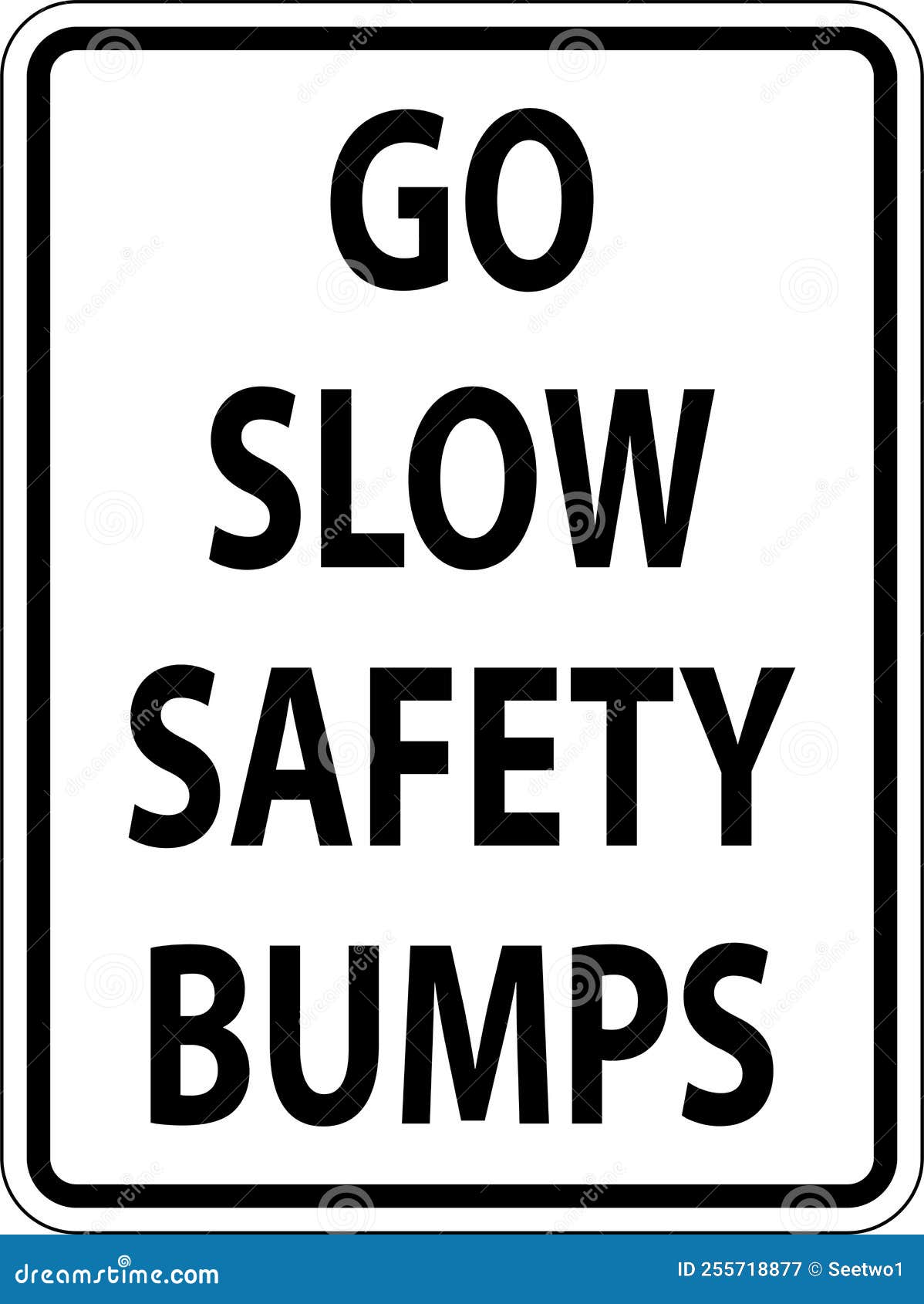 Go Slow Safety Bumps Sign on White Background Stock Vector ...