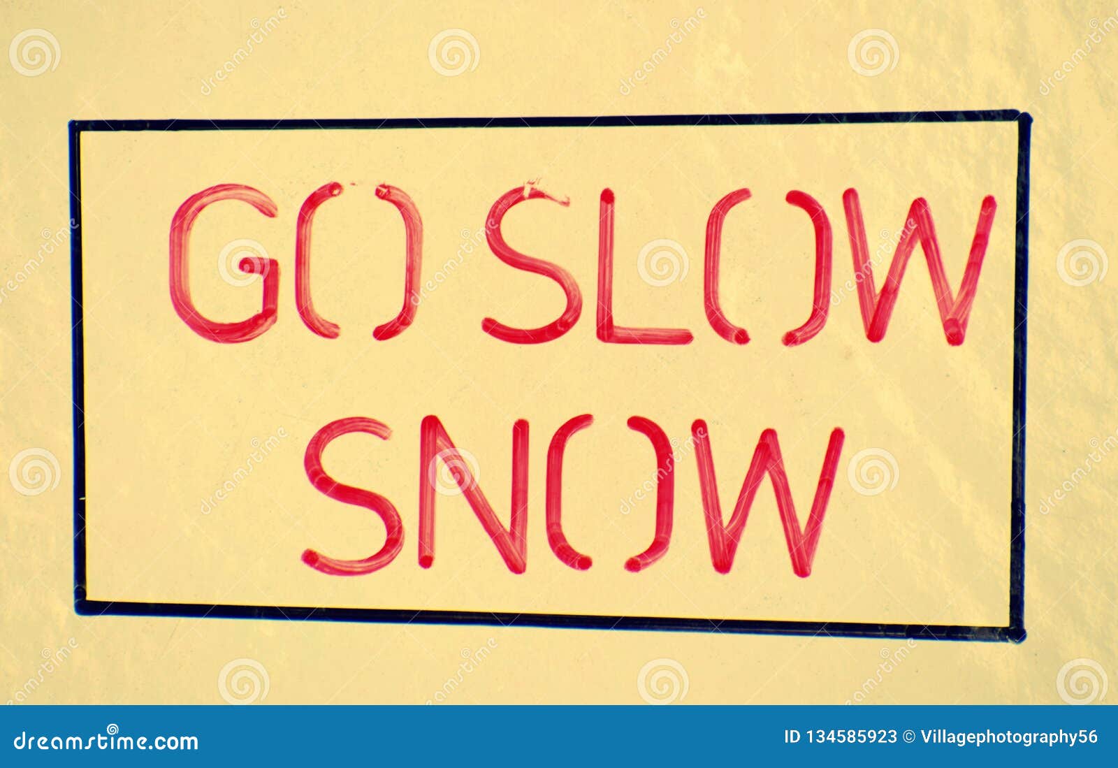 Go Slow Snow and Danger Caution Stock Illustration - Illustration of ...