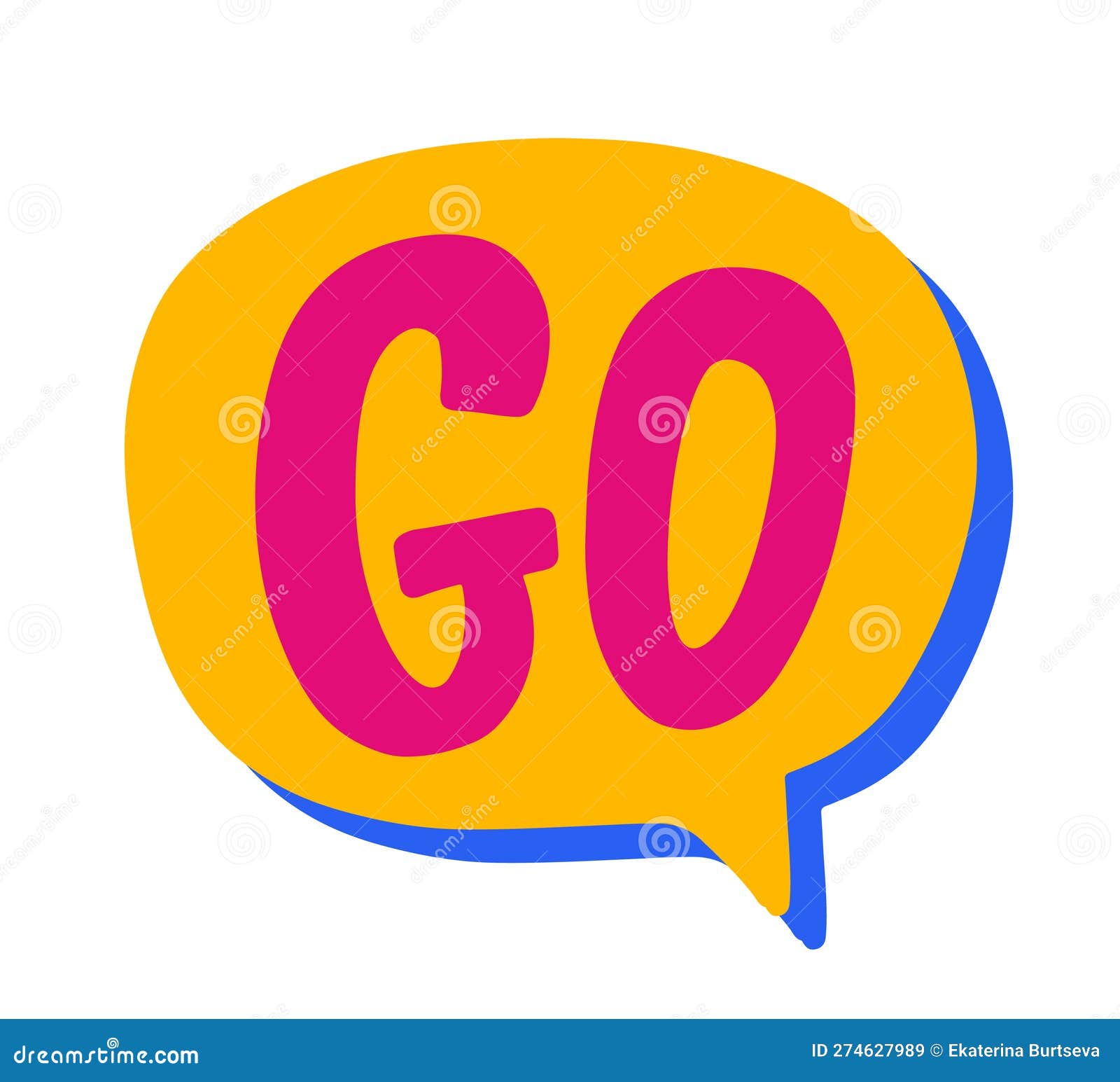 Go Speech Bubble. Comic Chat Vector Sticker Stock Vector - Illustration ...