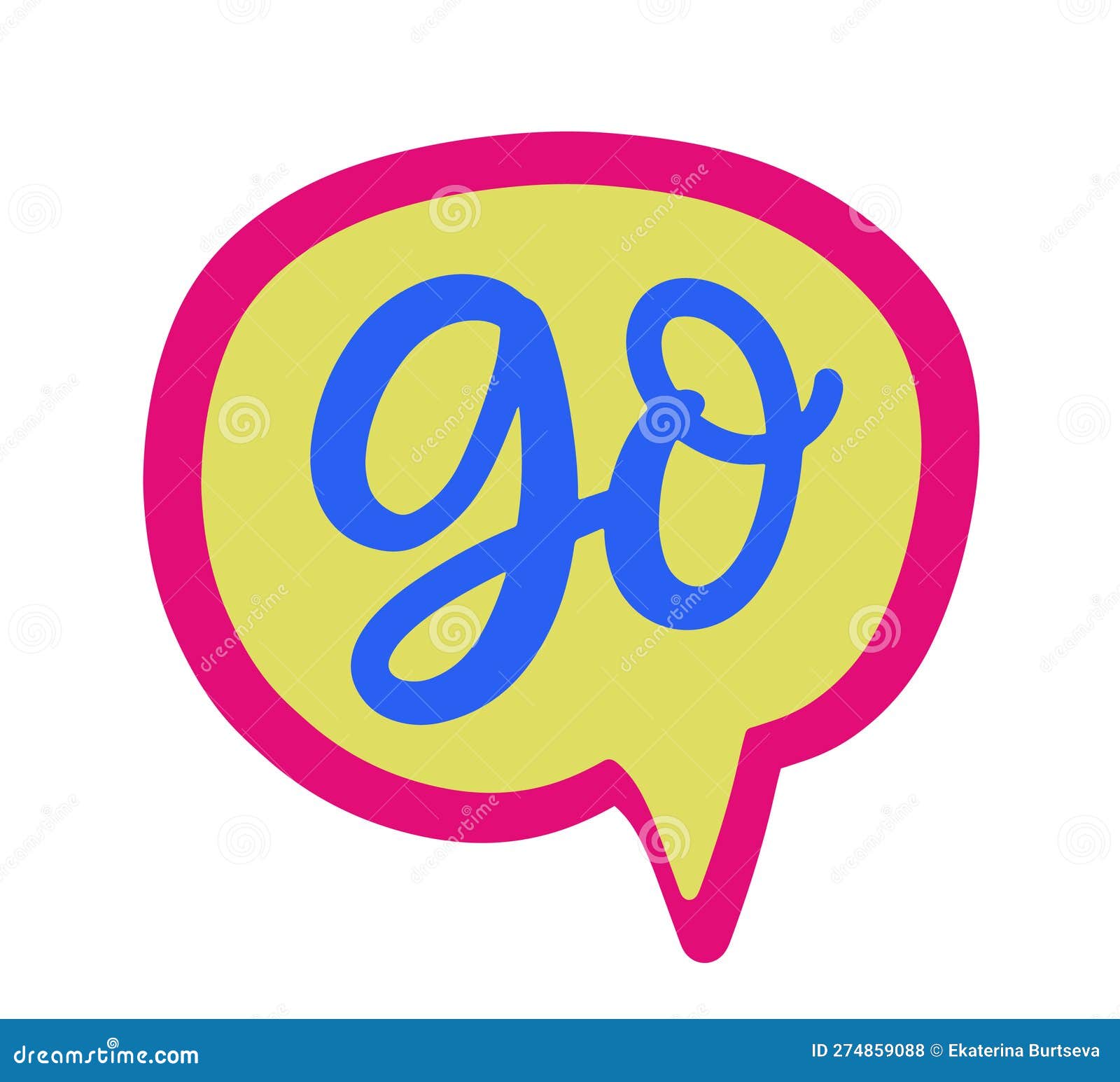 Go Speech Bubble. Comic Chat Vector Sticker Stock Vector - Illustration ...
