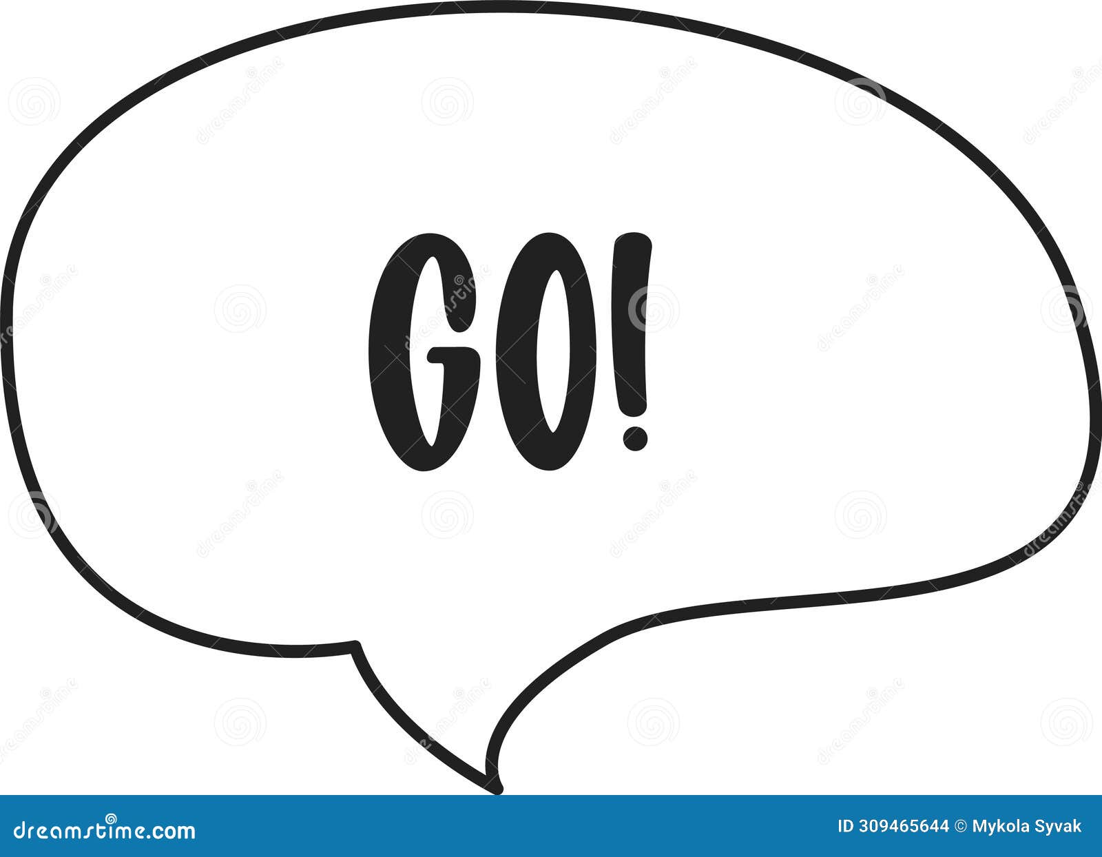 Go Speech Bubble stock vector. Illustration of speech - 309465644