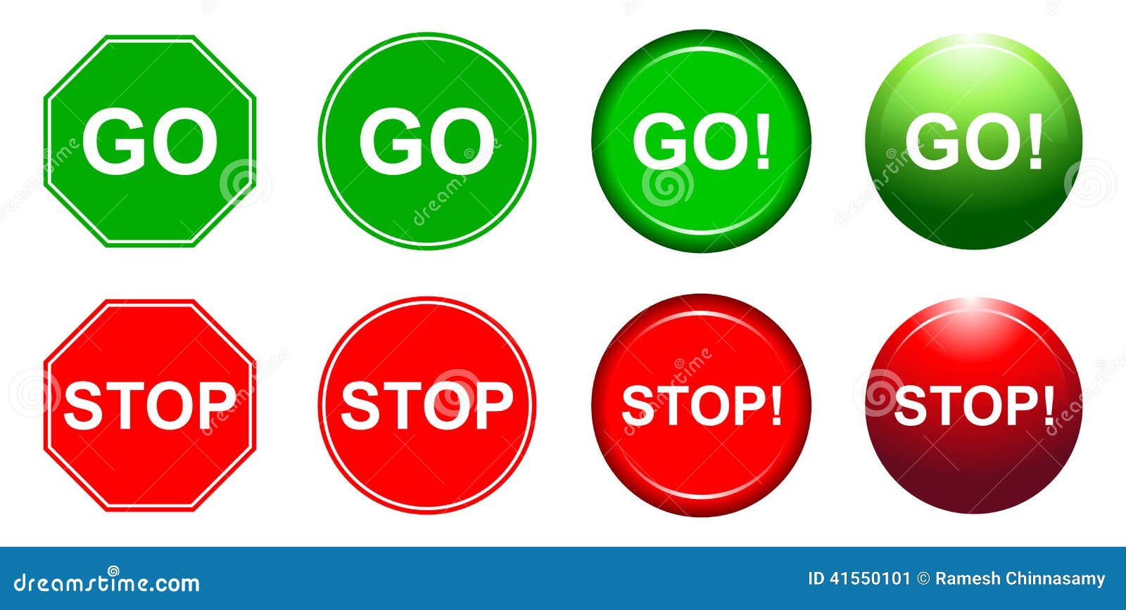 Go and stop stock vector. Illustration of label, journey - 41550101