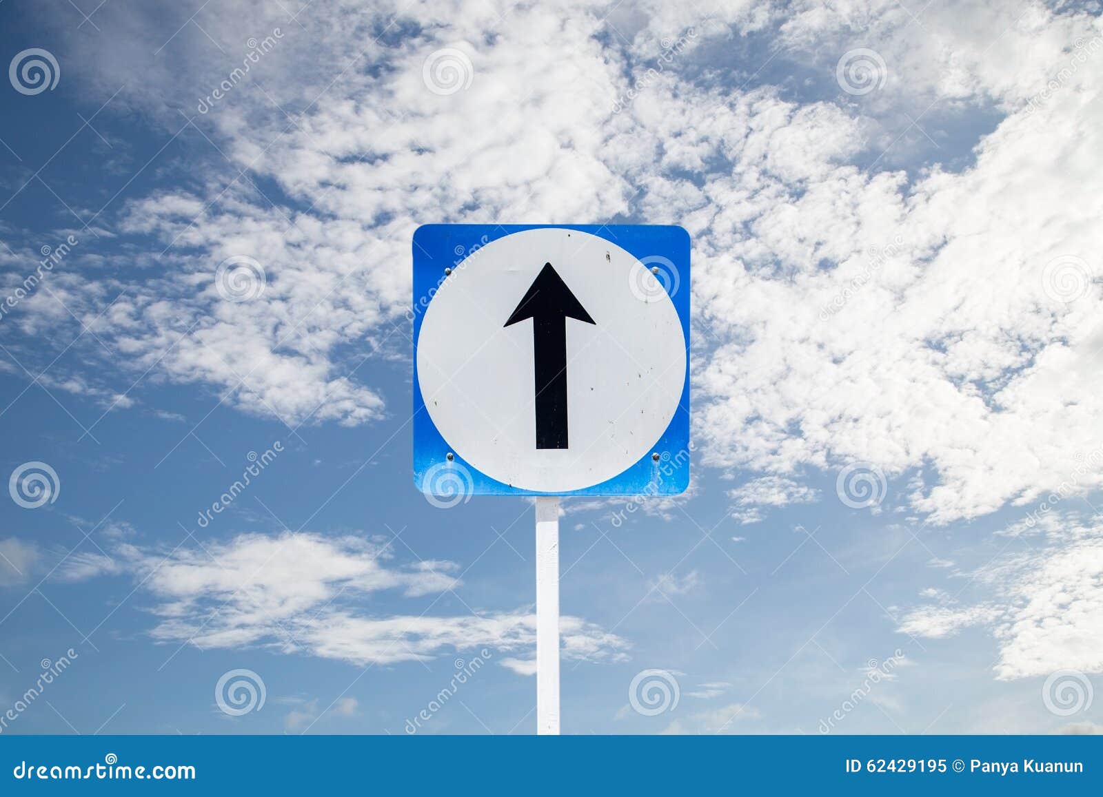 Mandatory Straight Or Left Turn Ahead, Traffic Lane Route Direction ...