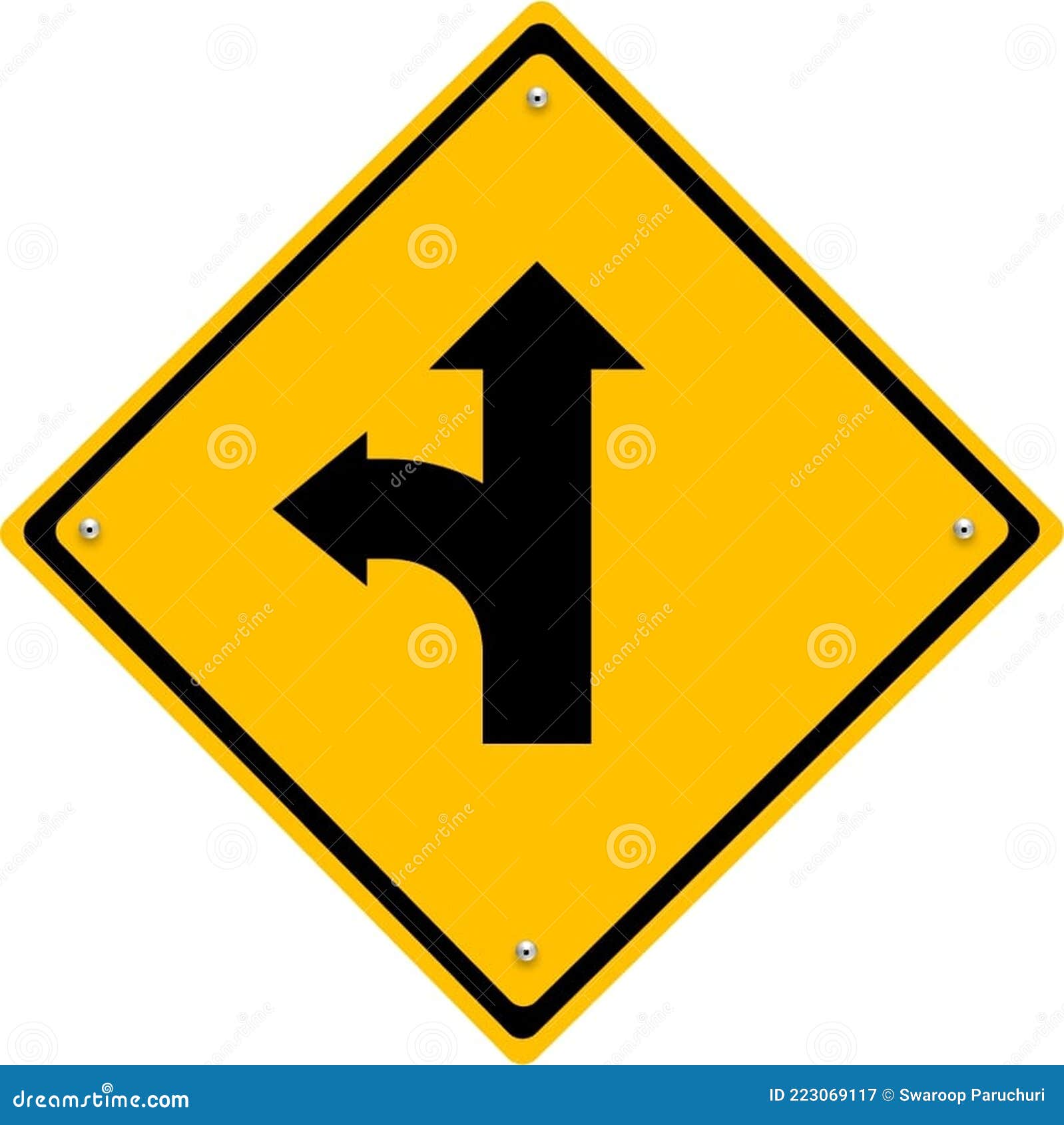 Return Signal, Hairpin Curve To Right Sign Cartoon Vector ...