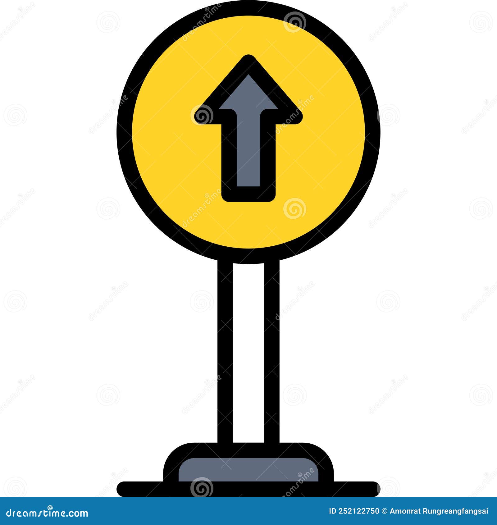 Go Straight Sign Icon, Location Map and Navigation Vector Stock Vector ...