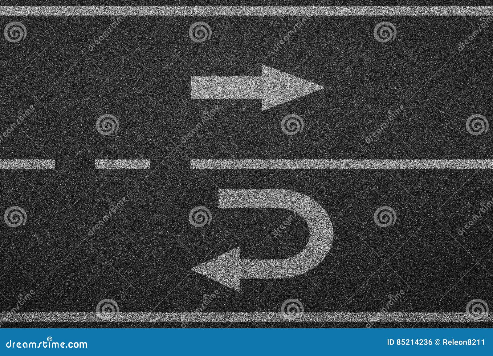 Go Straight And Turn Back Asphalt Road Texture Background In The Stock ...