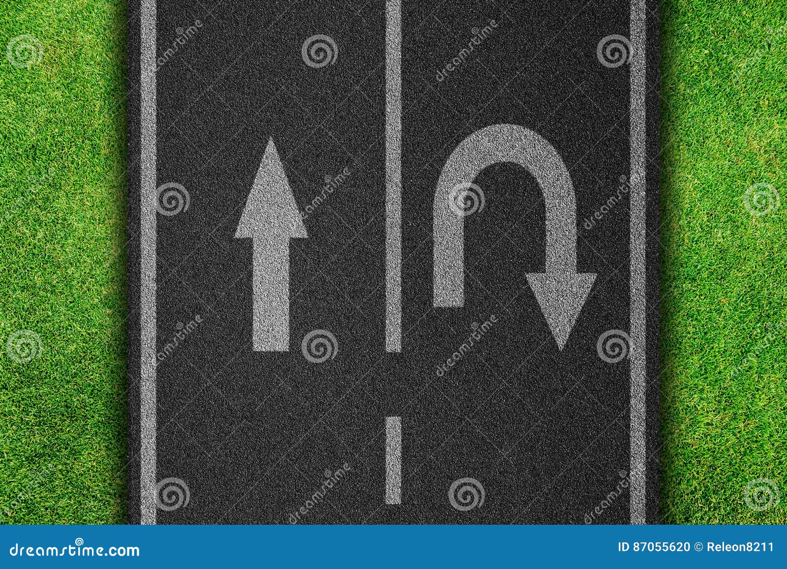 Go Straight And Turn Back Asphalt Road Texture Background In The Stock ...