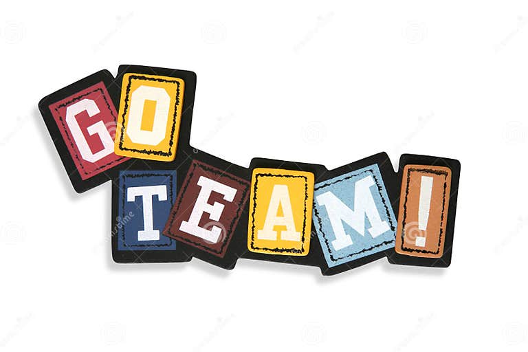 Go Team stock photo. Image of cheer, colorful, sign, lettere - 2569862