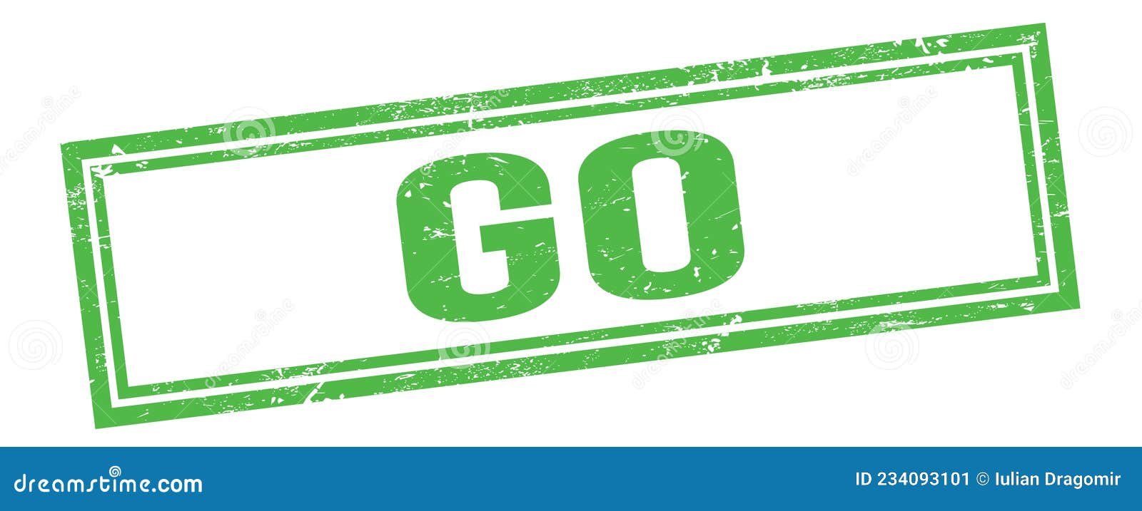 GO Text on Green Grungy Vintage Stamp Stock Illustration - Illustration ...