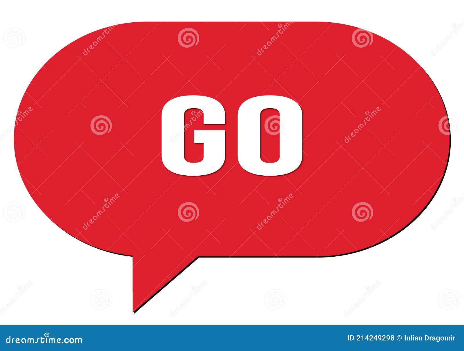 GO Text Written in a Red Speech Bubble Stock Illustration ...