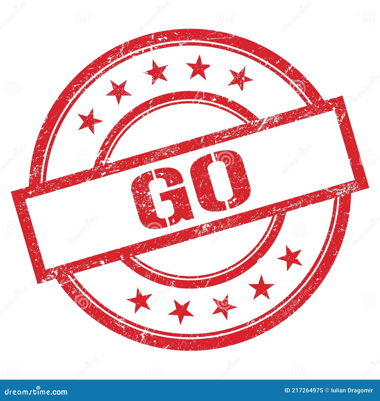 GO Text Written on Red Vintage Stamp Stock Illustration - Illustration ...