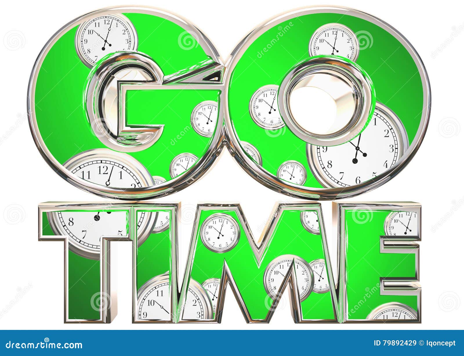 Go Time Start Begin Clocks Words Stock Illustration - Illustration of ...