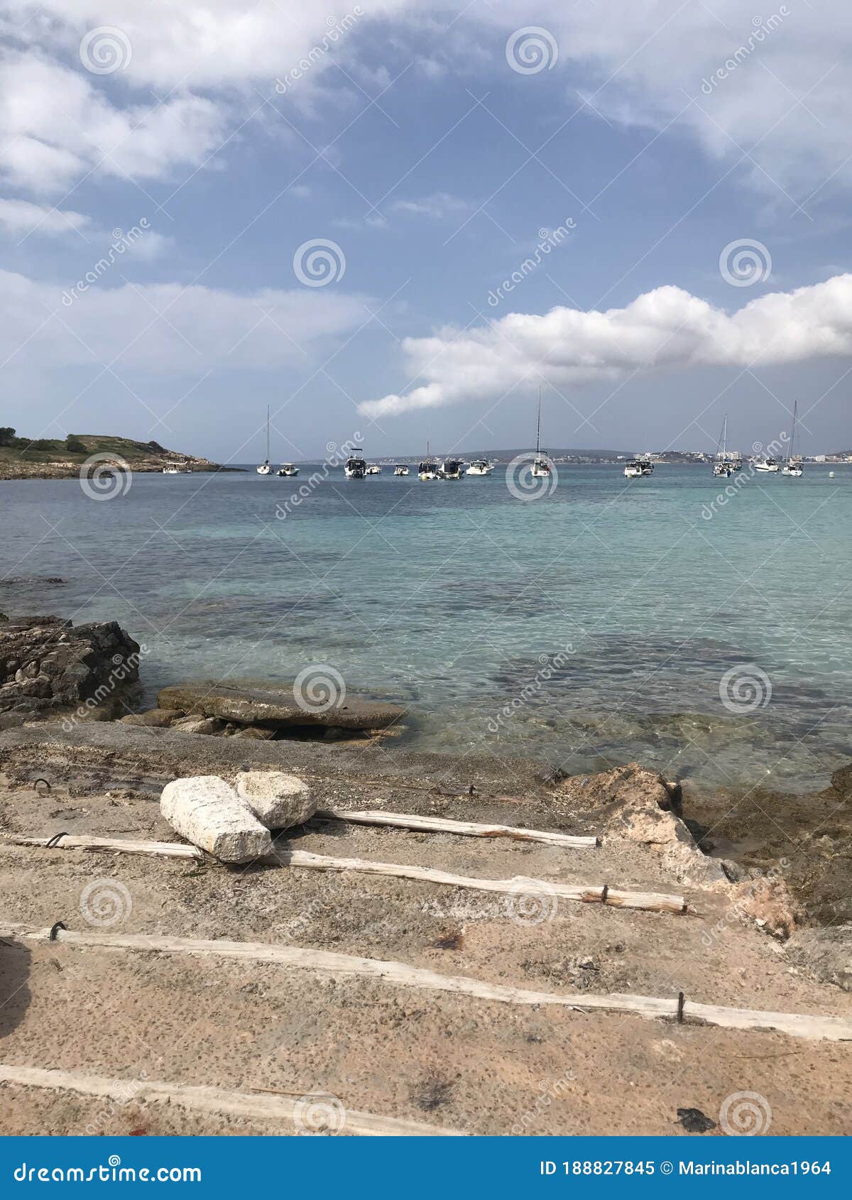 This is Cala Comtessa Beach Stock Image - Image of summer, illetes ...