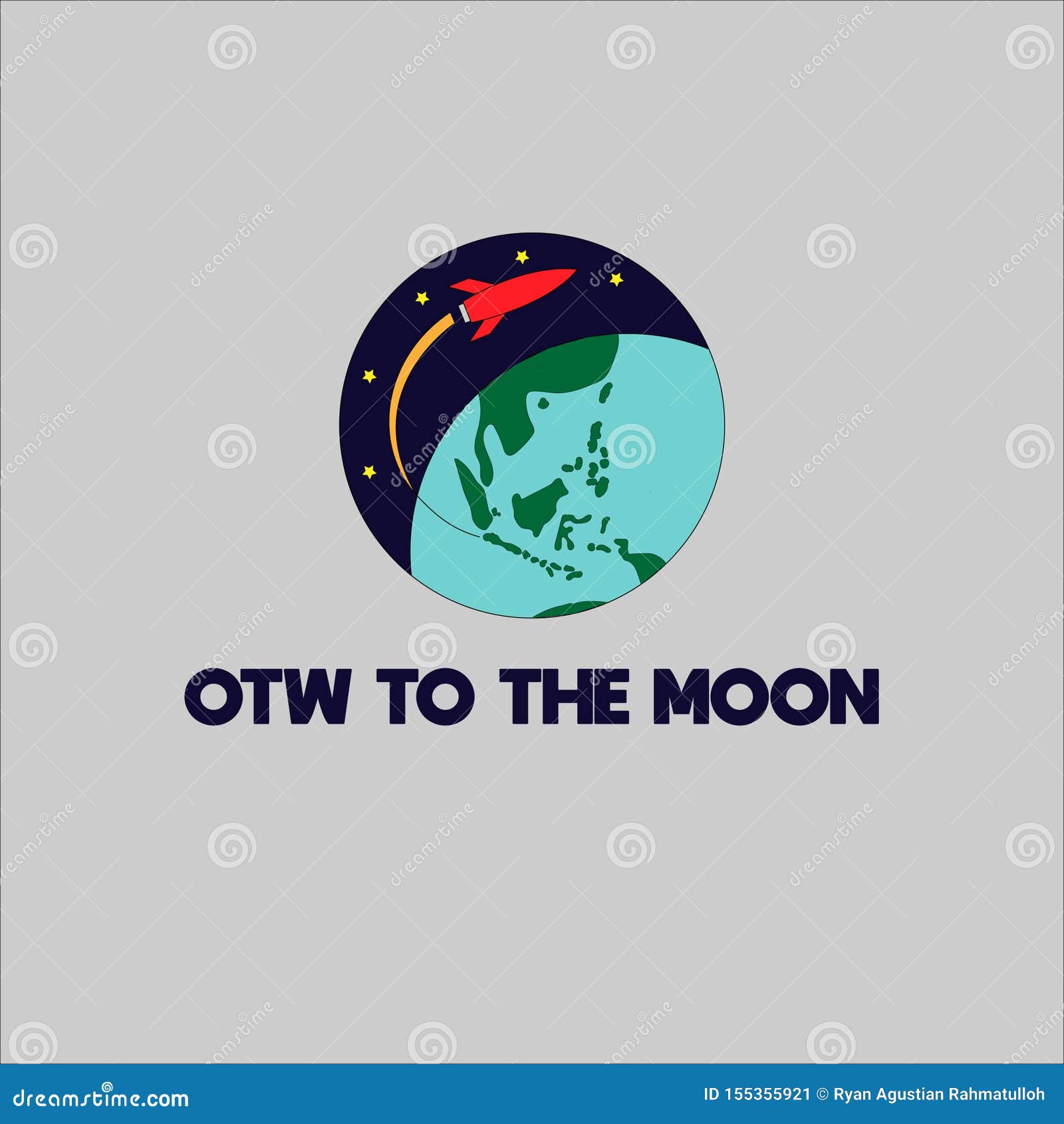 GO TO the MOON from EARTH DESIGN LOGO VECTOR TEMPLATE Stock ...