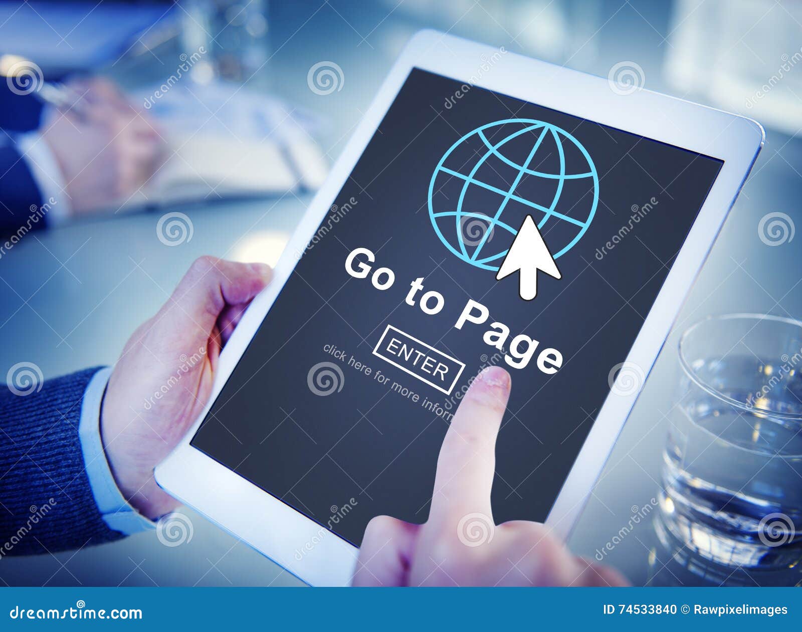 Go To Page Enter Button Interface Concept Stock Photo - Image of device ...