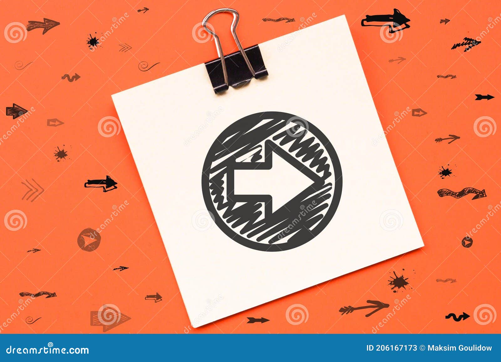 Go To Right Sign Concept. Move To the Right. a Sheet for Notes with an ...