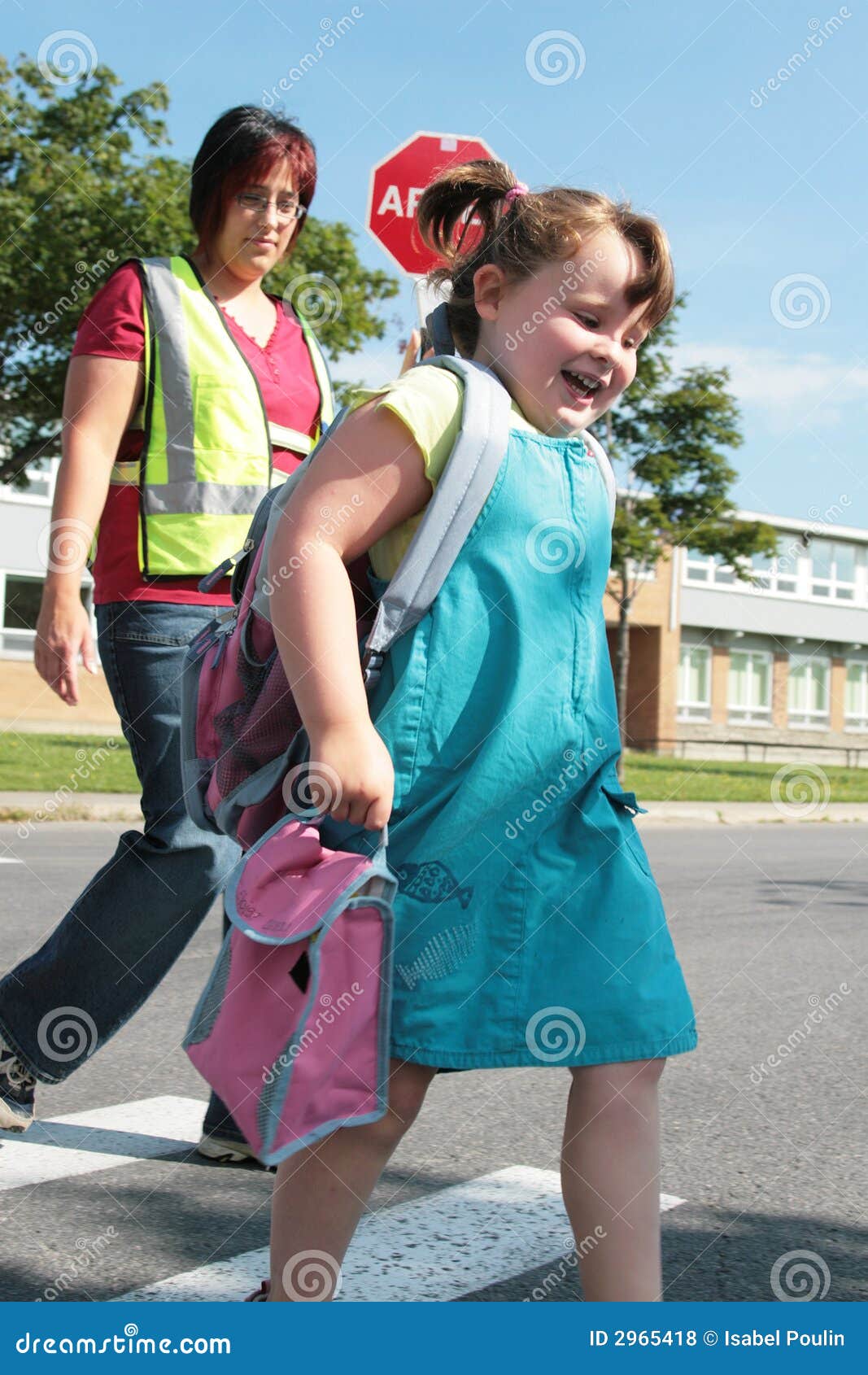 Go to school stock photo. Image of crossing, road, smiling - 2965418