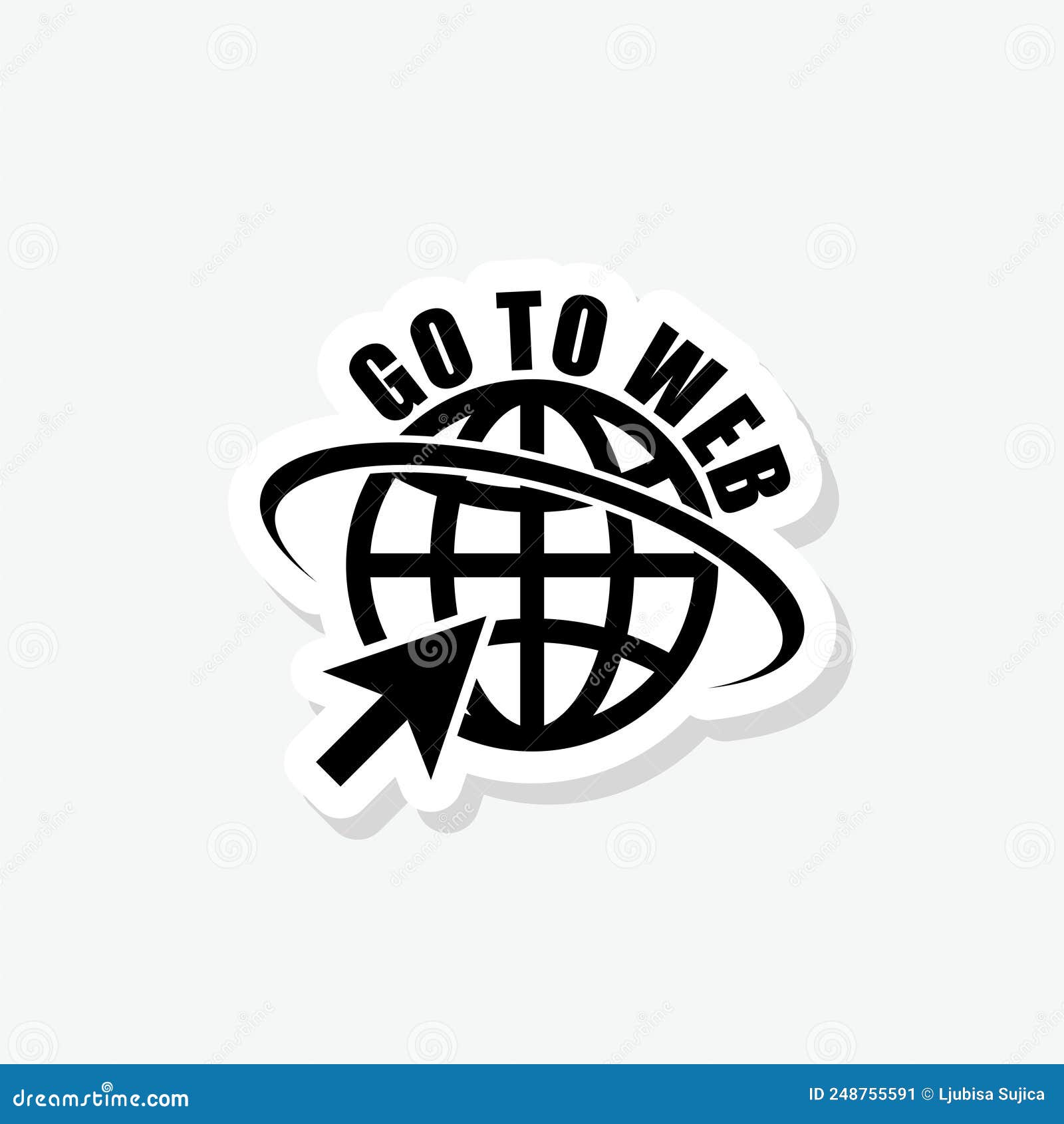 Go To Web Icon Illustration Sticker Sign for Mobile Concept and Web ...