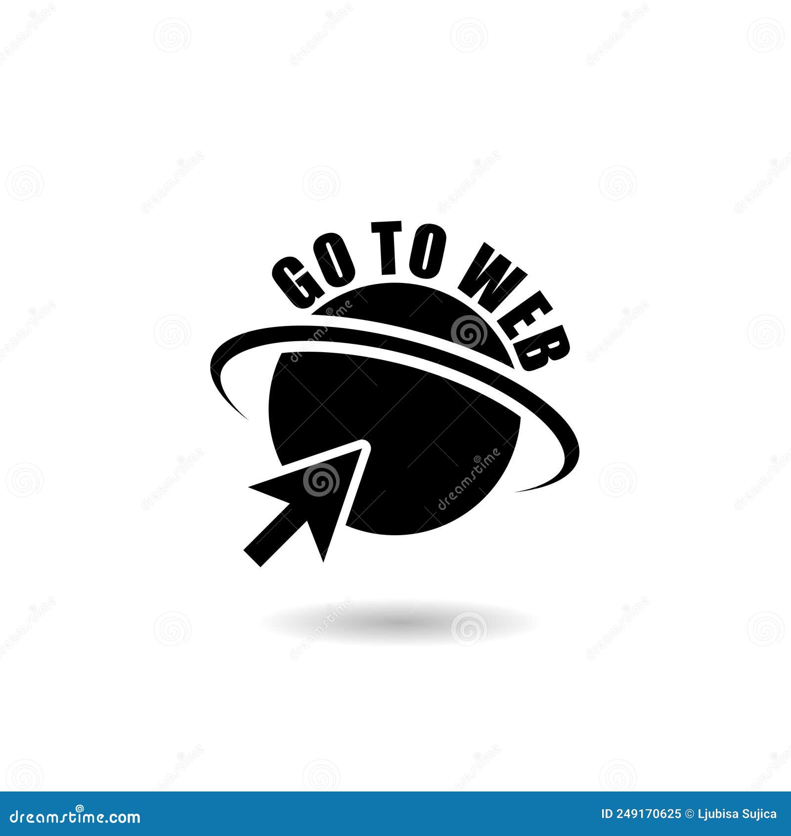 Go to web logo with shadow stock vector. Illustration of connection ...