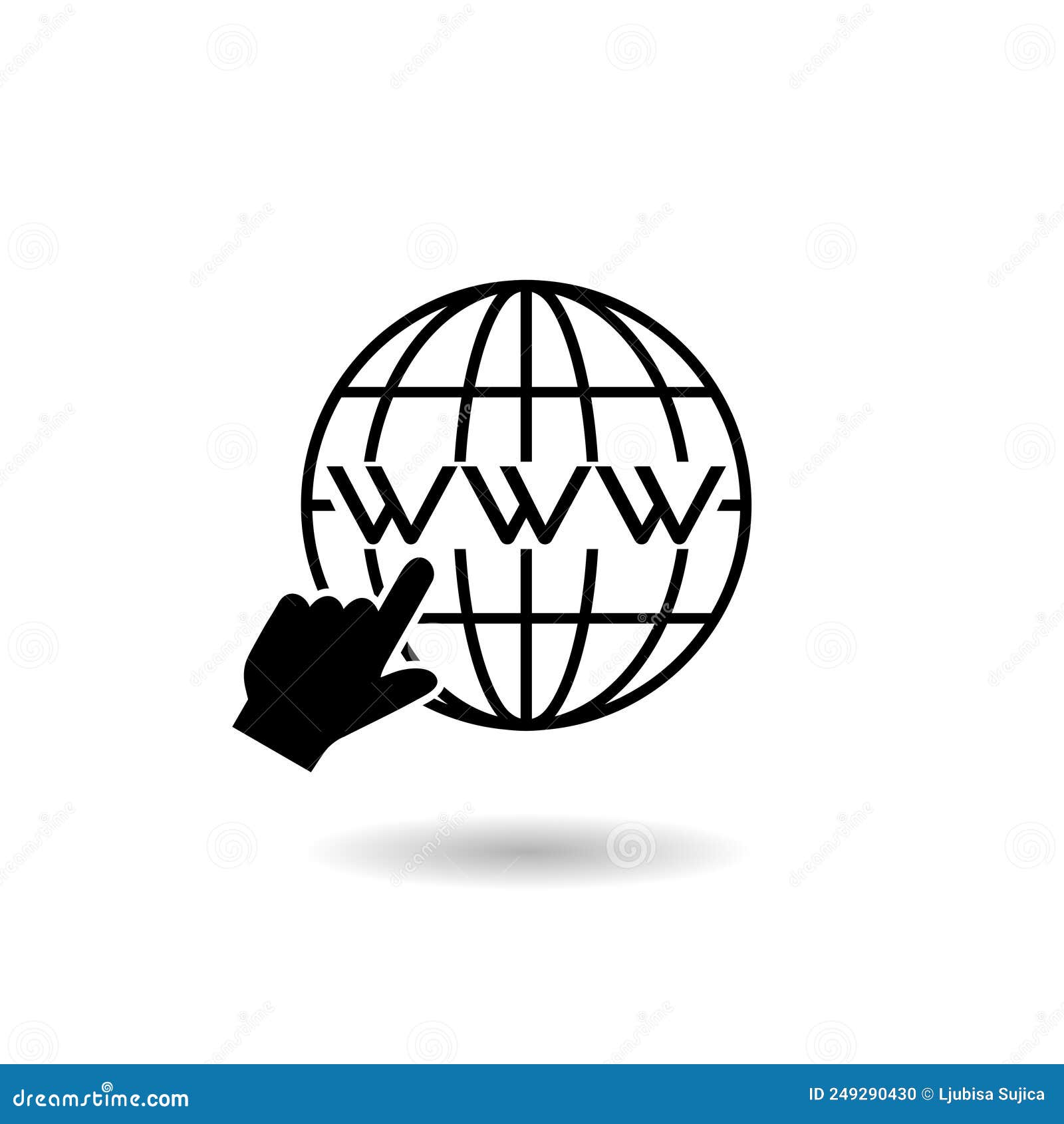 Go to web logo with shadow stock vector. Illustration of earth - 249290430