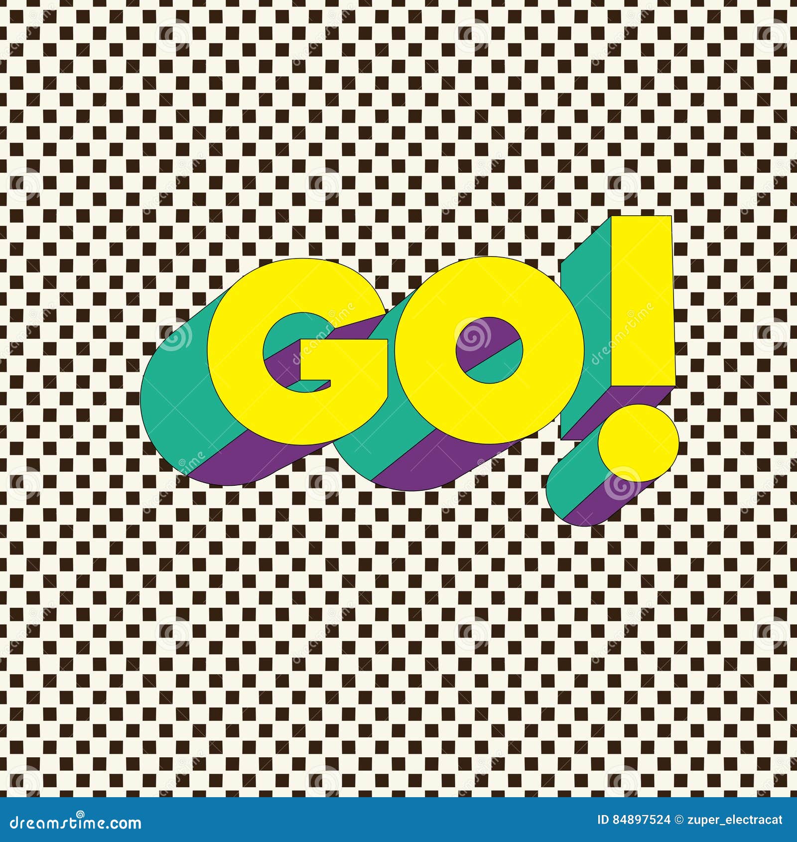 GO! - Typography Card with Lettering. Minimalistic Poster Stock Vector ...