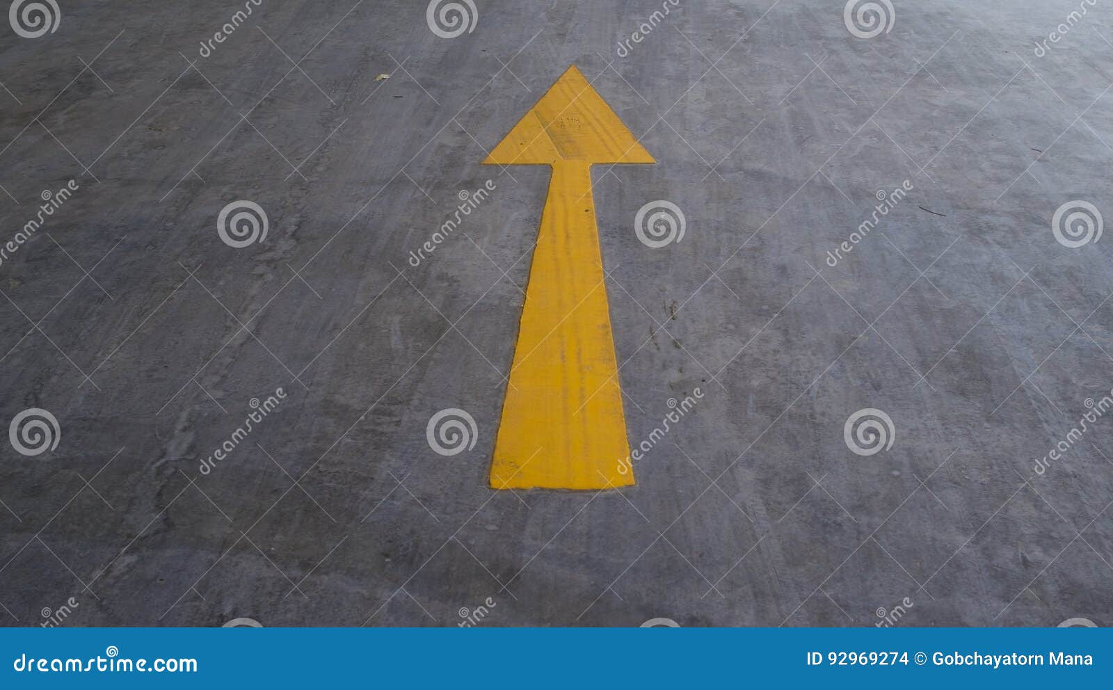 Go up yellow sign on road stock photo. Image of sticker - 92969274