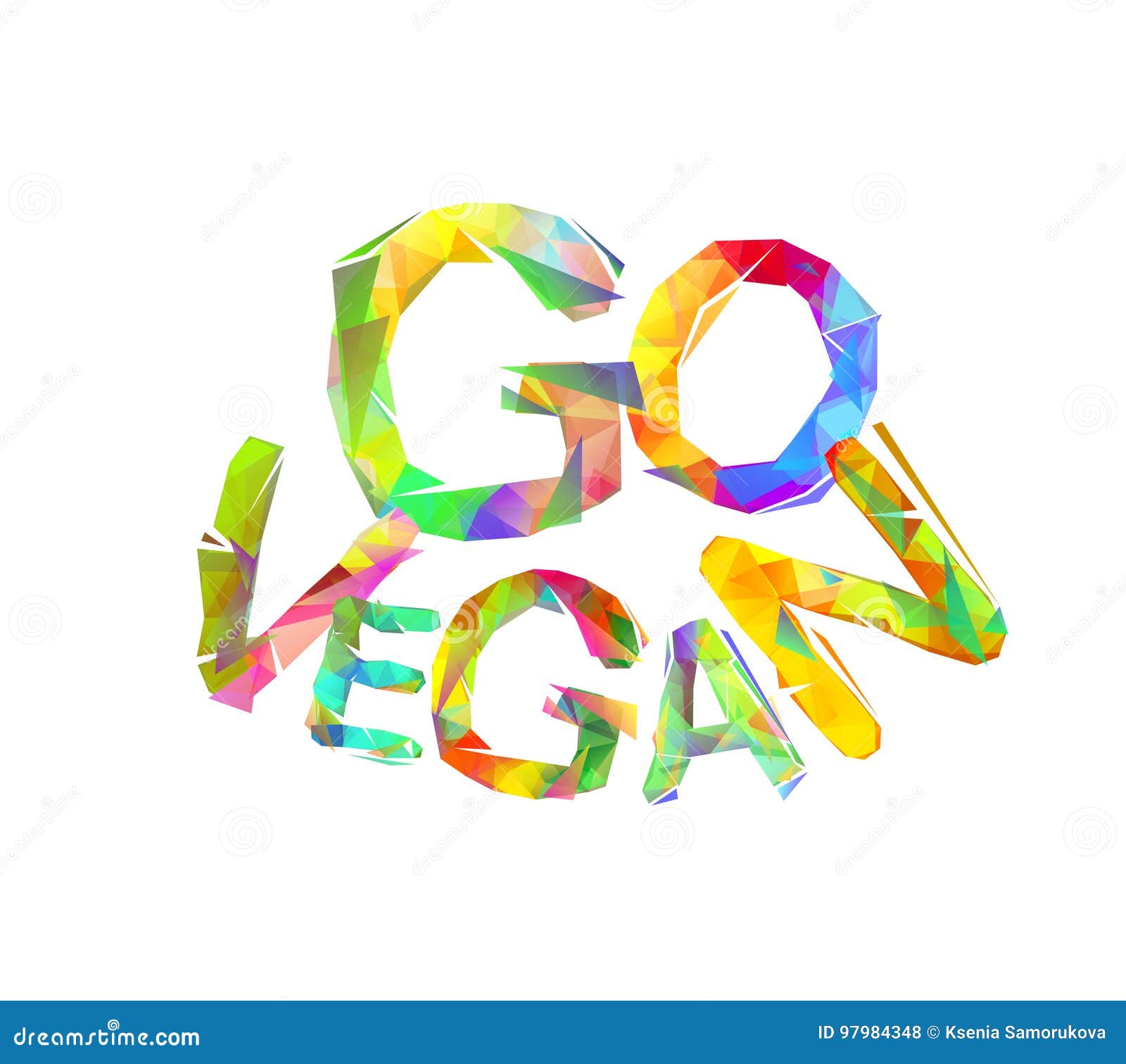 Go Vegan Vector Triangular Letters Stock Vector Illustration Of